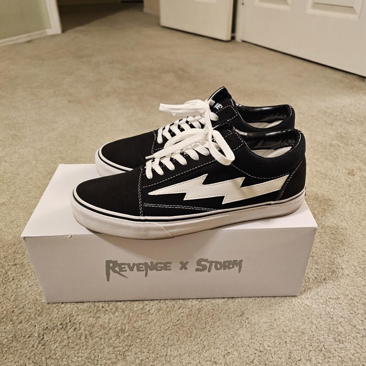 Black, Revenge X Storm, gently worn, Men's Sz 9.... - Depop
