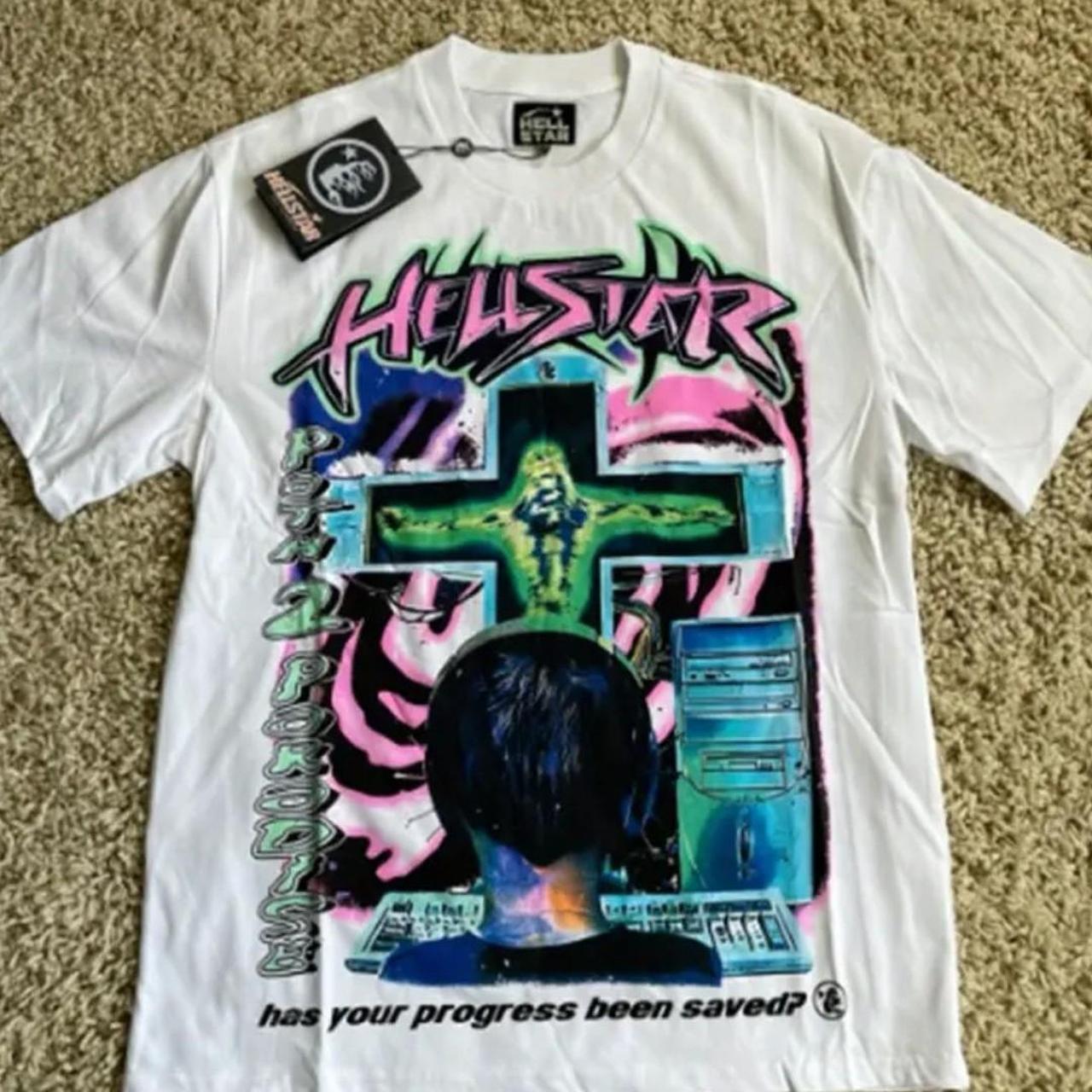 white and pink hellstar shirt #hellstar #newseller... | Depop