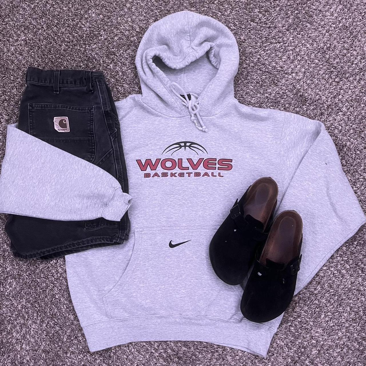 Grey Nike Wolves Basketball Team Hoodie $30 open to... - Depop