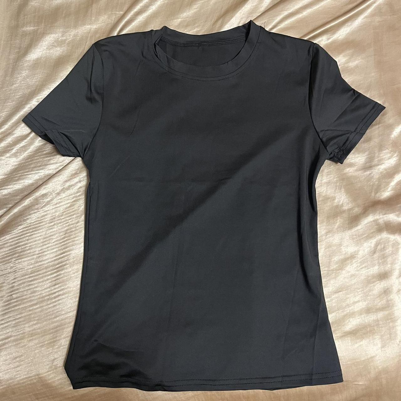 ੈ ‧₊˚ black short sleeve compression shirt - size... - Depop