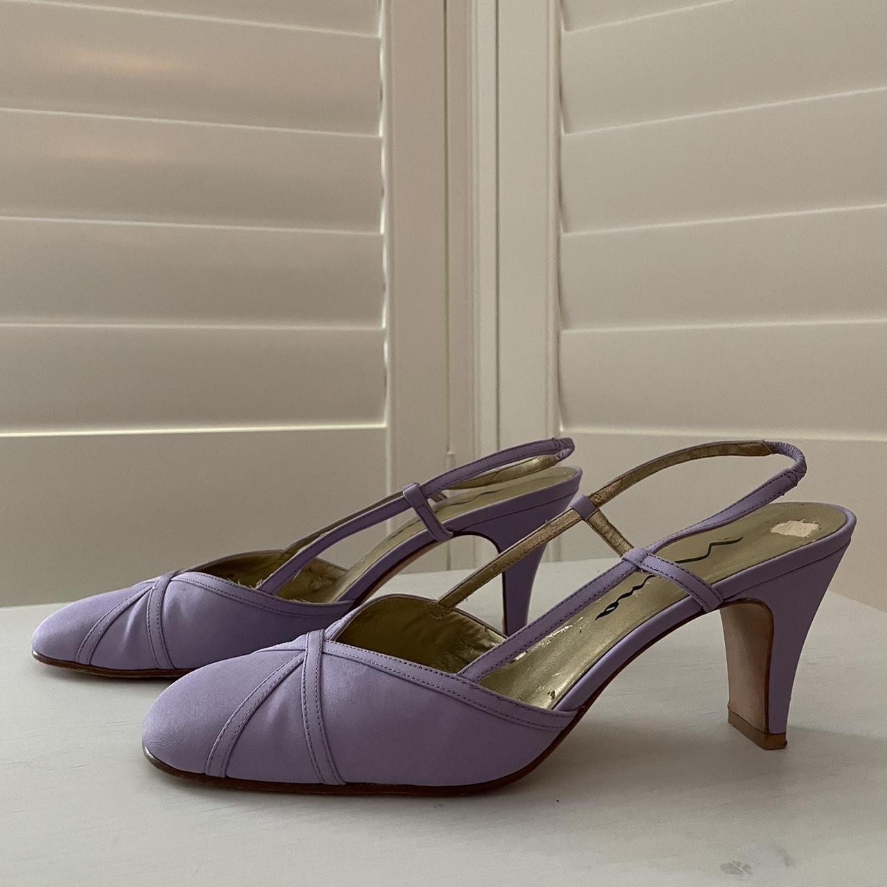 Vintage Square Toe Purple Heels Vintage coquette... - Depop