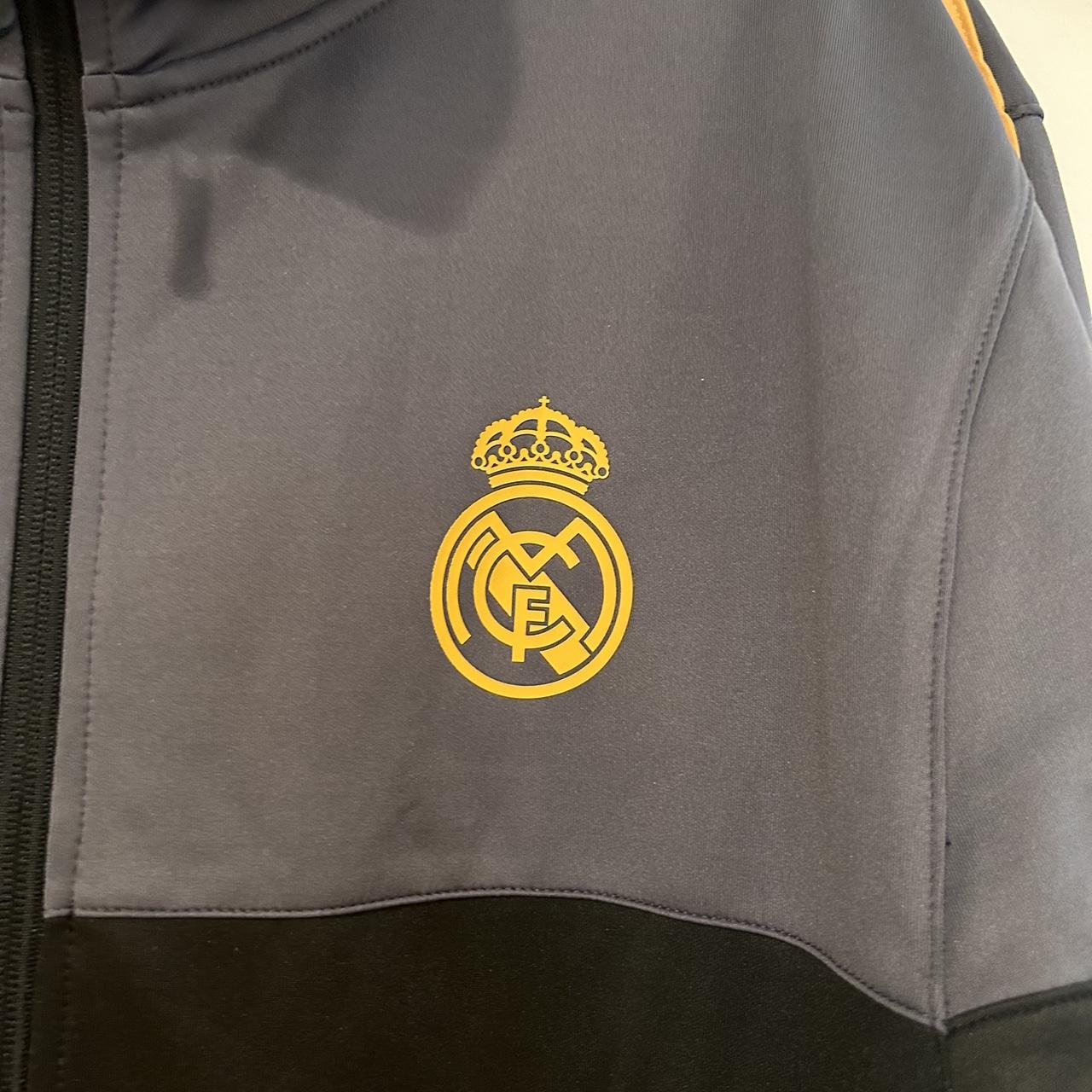 LaLiga Real Madrid Track Jacket Black Grey Mens Size... - Depop