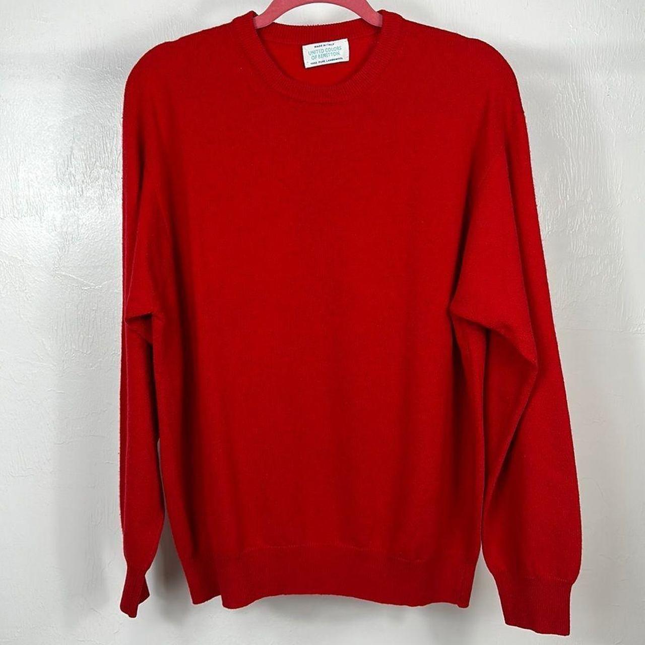 United Colors of Benetton Men's Red Jumper | Depop
