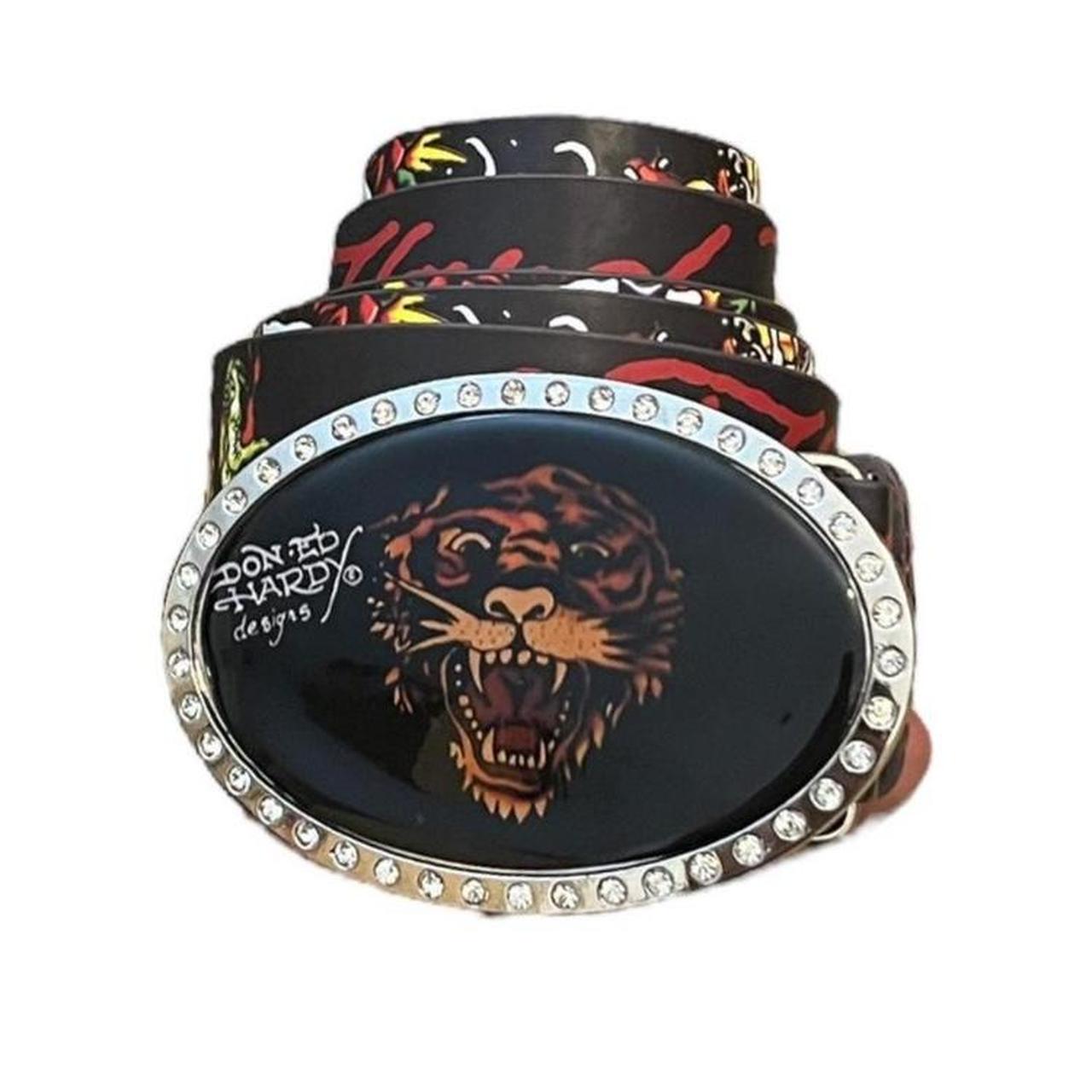 Ed hardy belt Tiger face 40 inch - Depop