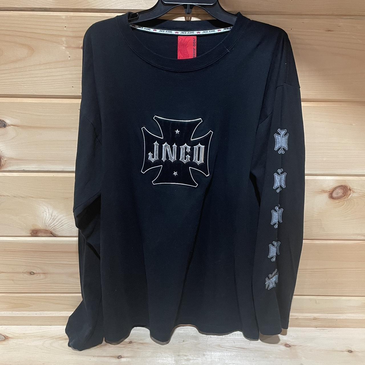 JNCO Adult Shirt XL Black Long Sleeve Cross Skater... - Depop