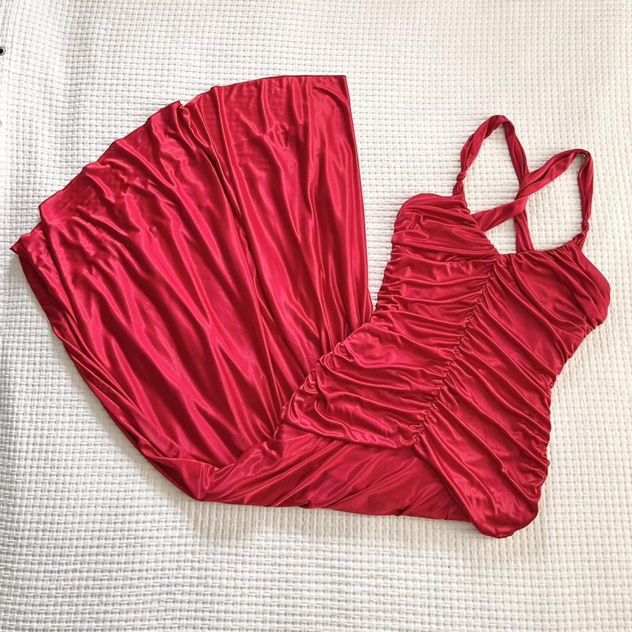 2000s Taboo red maxi open back dress. Good... | Depop