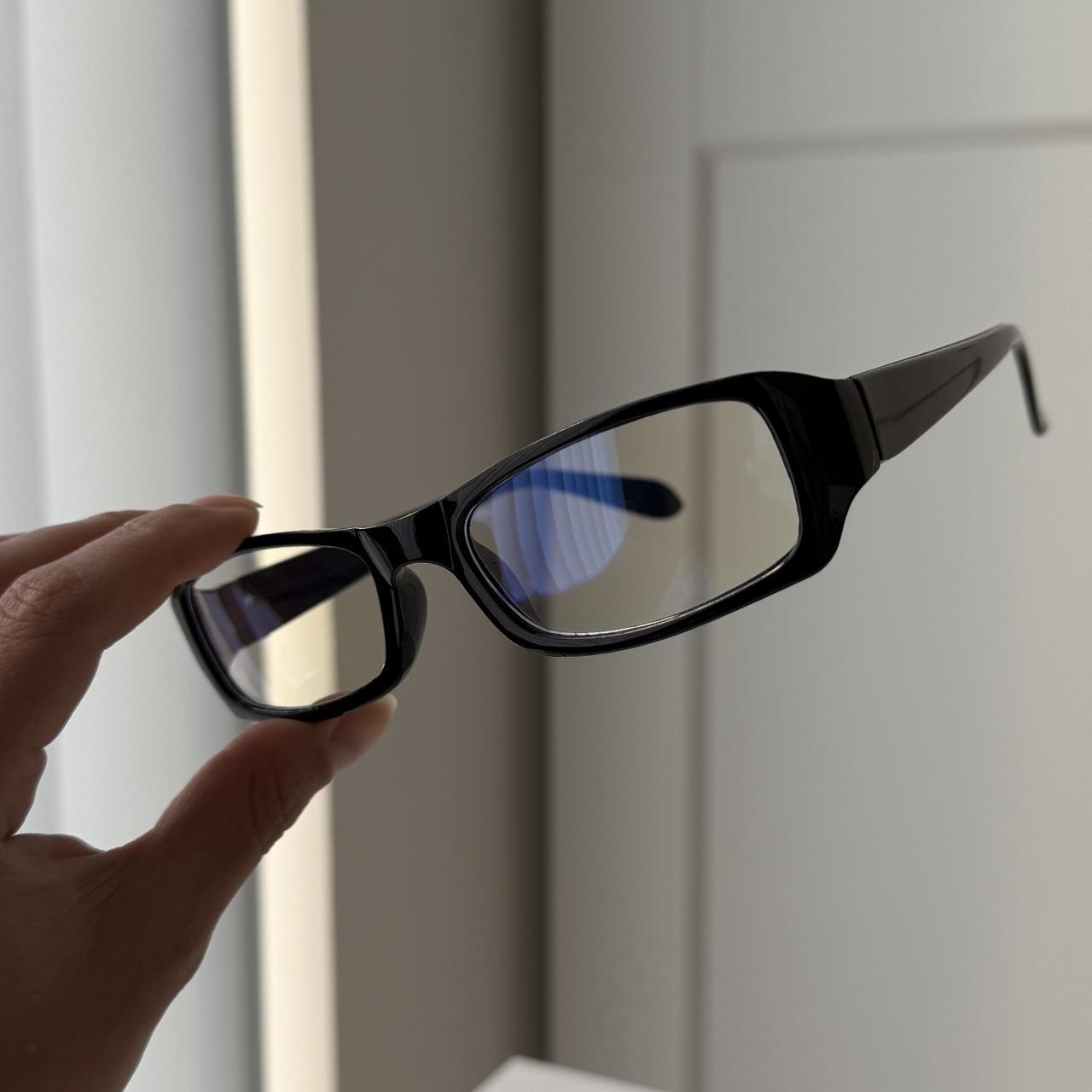 Retro black rectangular frame glasses 🍒 Trendy... - Depop