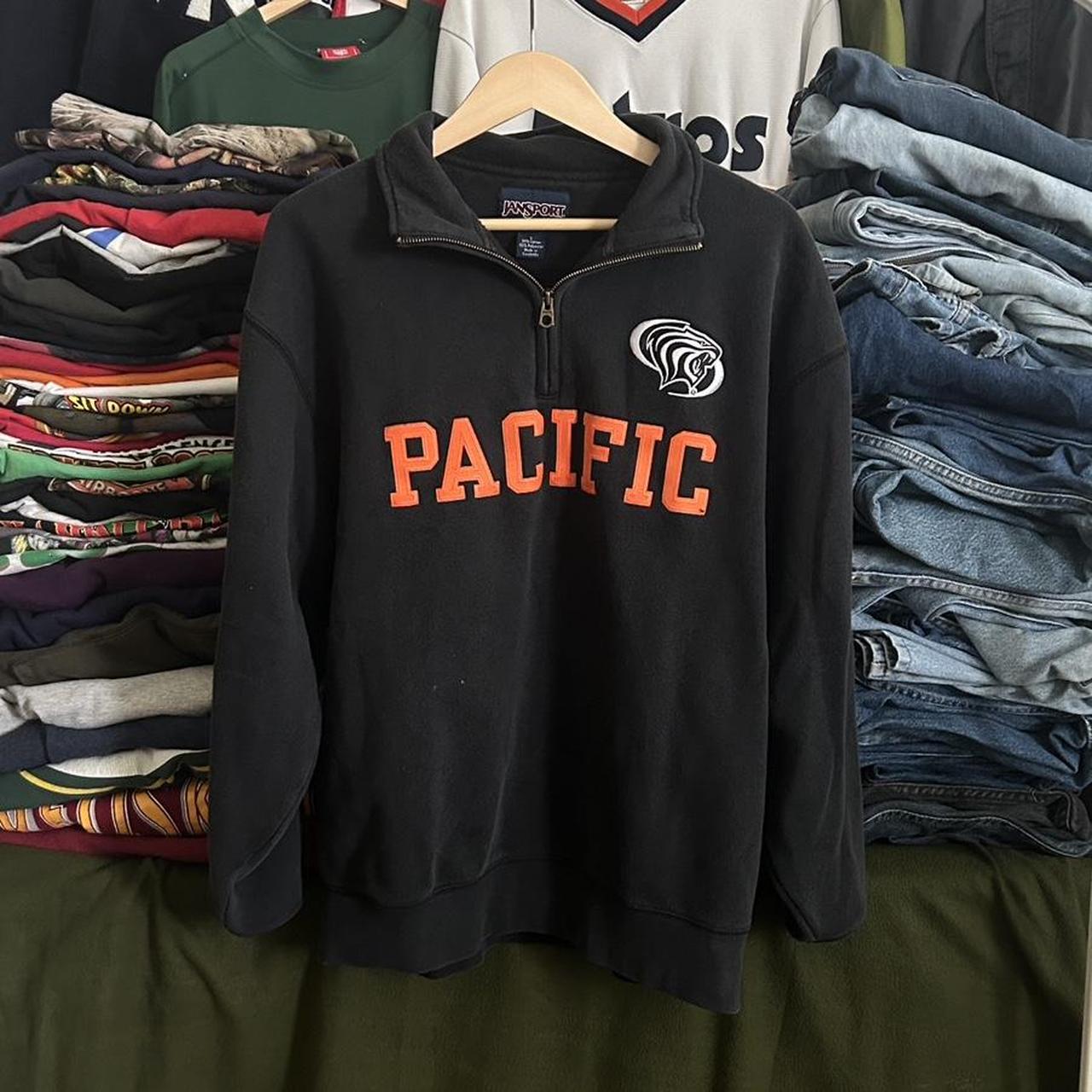Vintage Jansport Pacific University Quarter Zip DM... - Depop