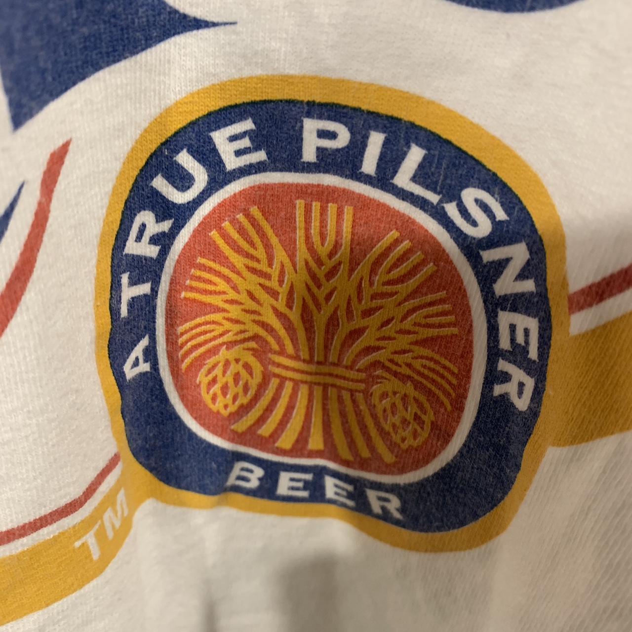 Vintage Miller Lite True Pilsner Beer White T-Shirt... - Depop