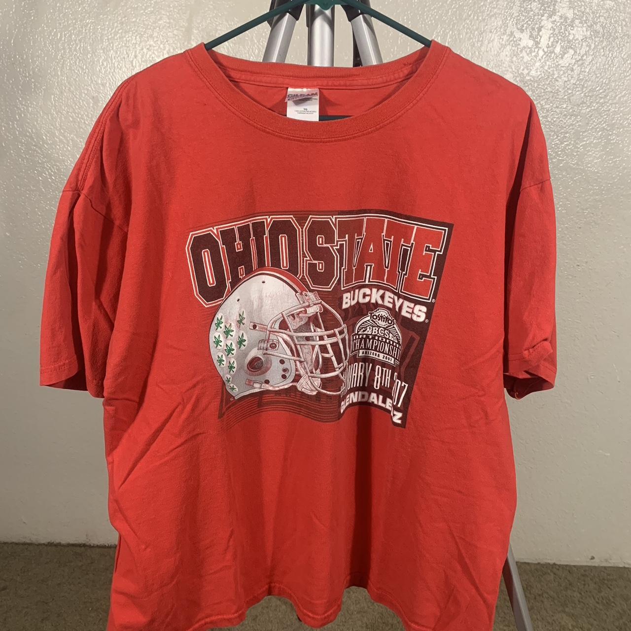 Ohio State Buckeyes Championship Red Mens T Shirt Sz... - Depop