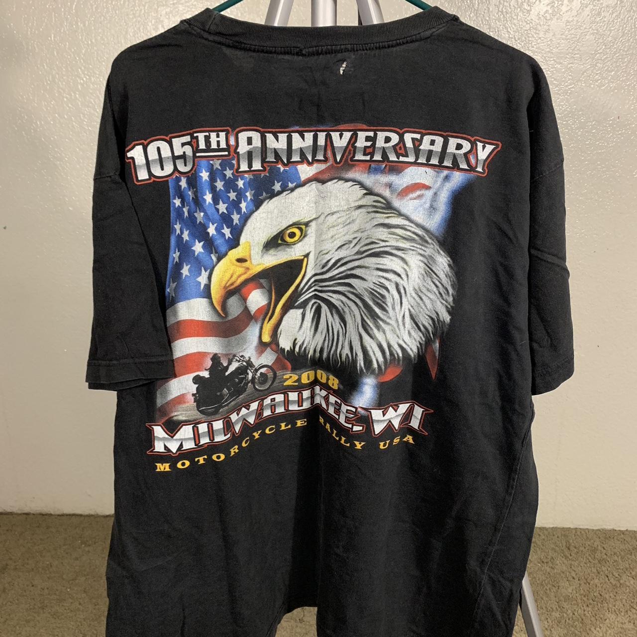 105th Anniversary Motorcycle Rally Black T Shirt Sz... - Depop