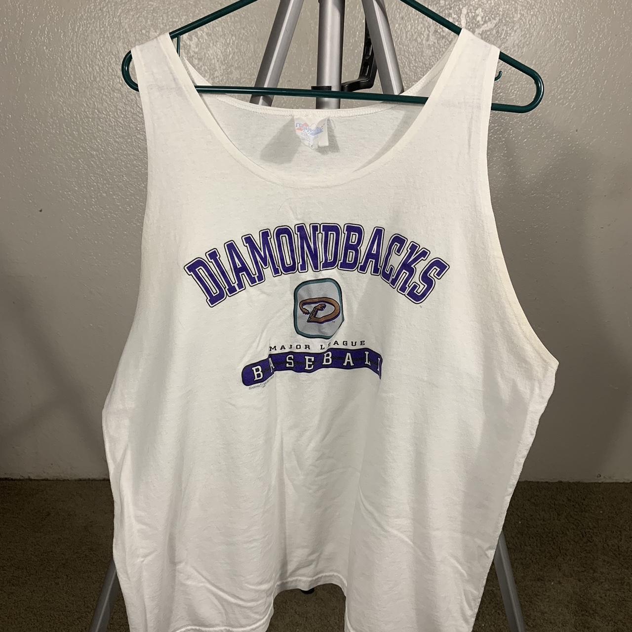 Vintage 90s Arizona Diamondbacks White Tank Top... - Depop