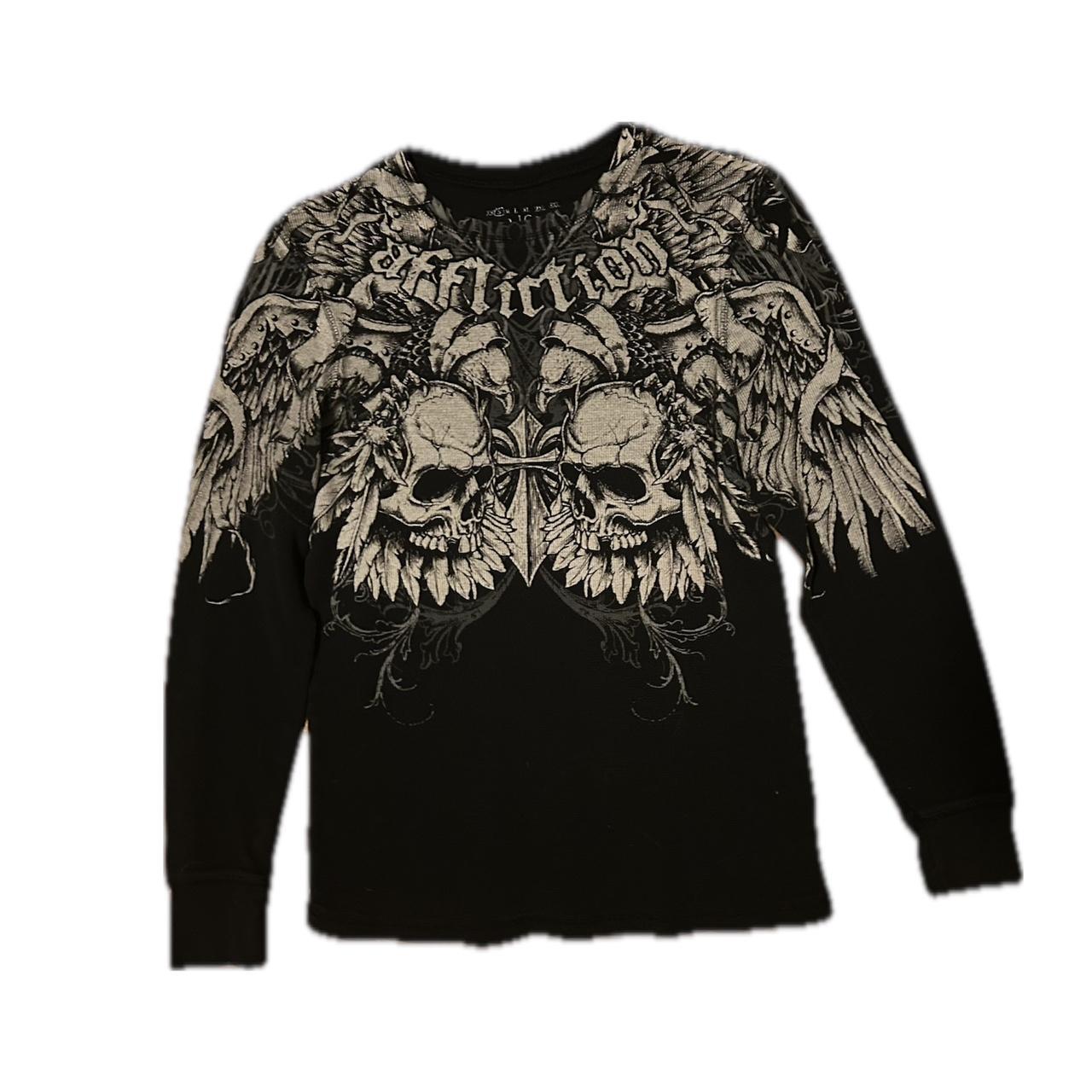 double skull affliction thermal 💯 | Depop