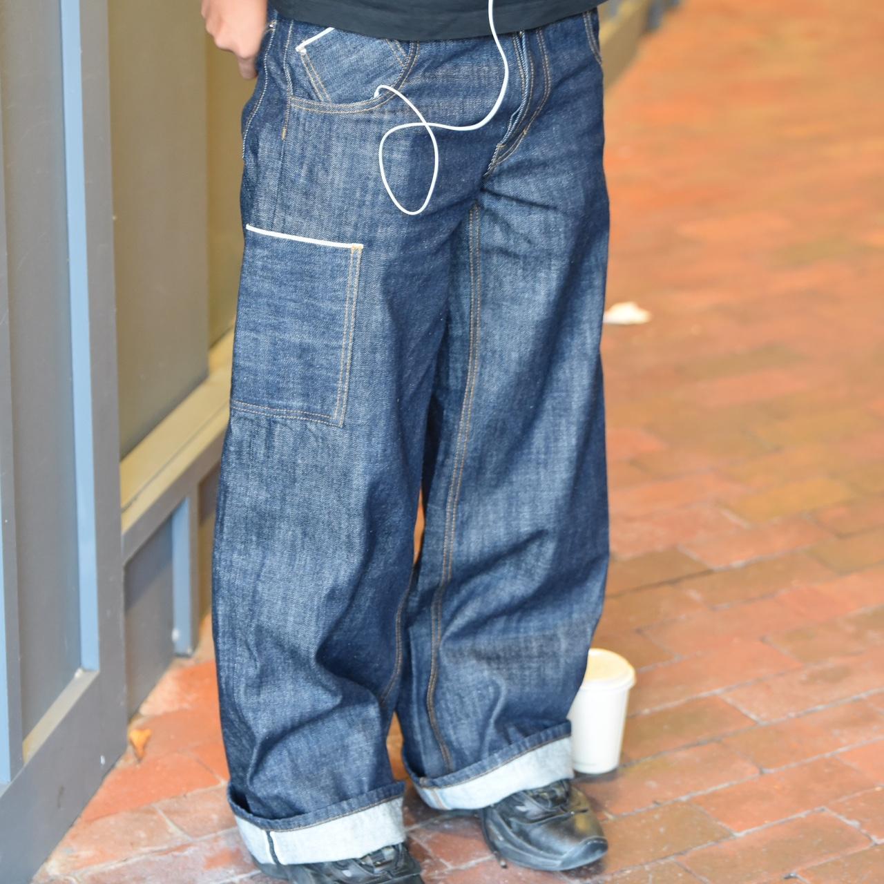 Dark blue japanese selvedge raw denim jeans Super... - Depop