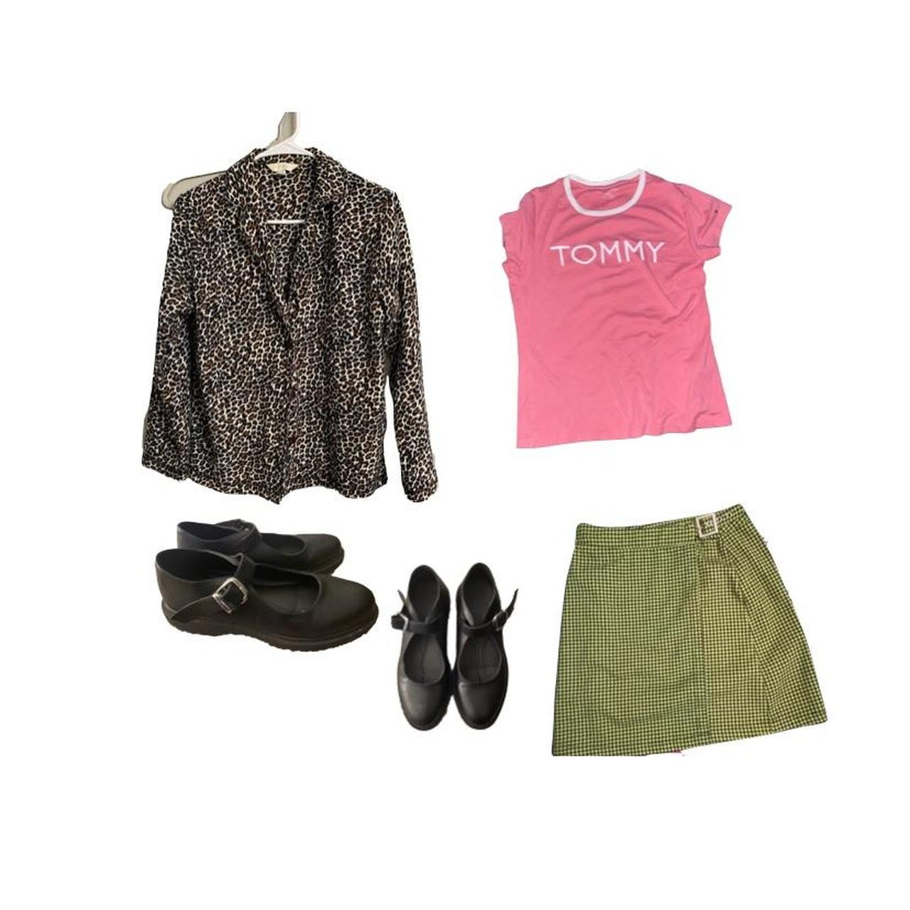 Y2k preppy style bundle!! Cheetah print button... - Depop