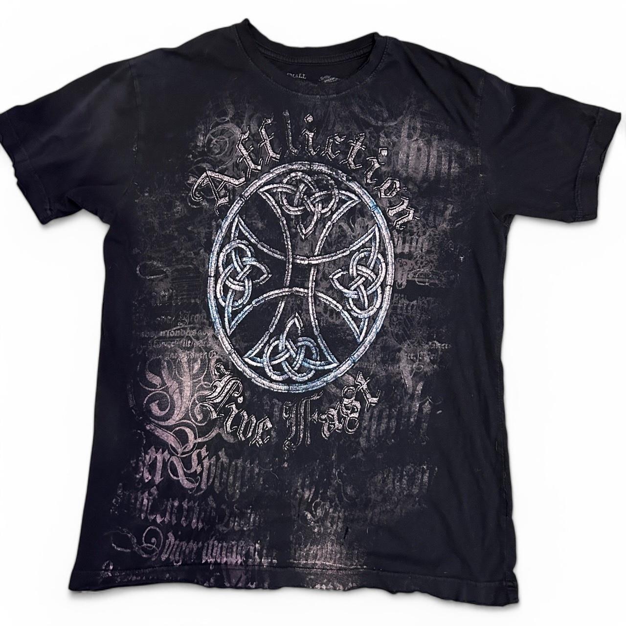 black/blue affliction celtic cross shirt (seen on... | Depop
