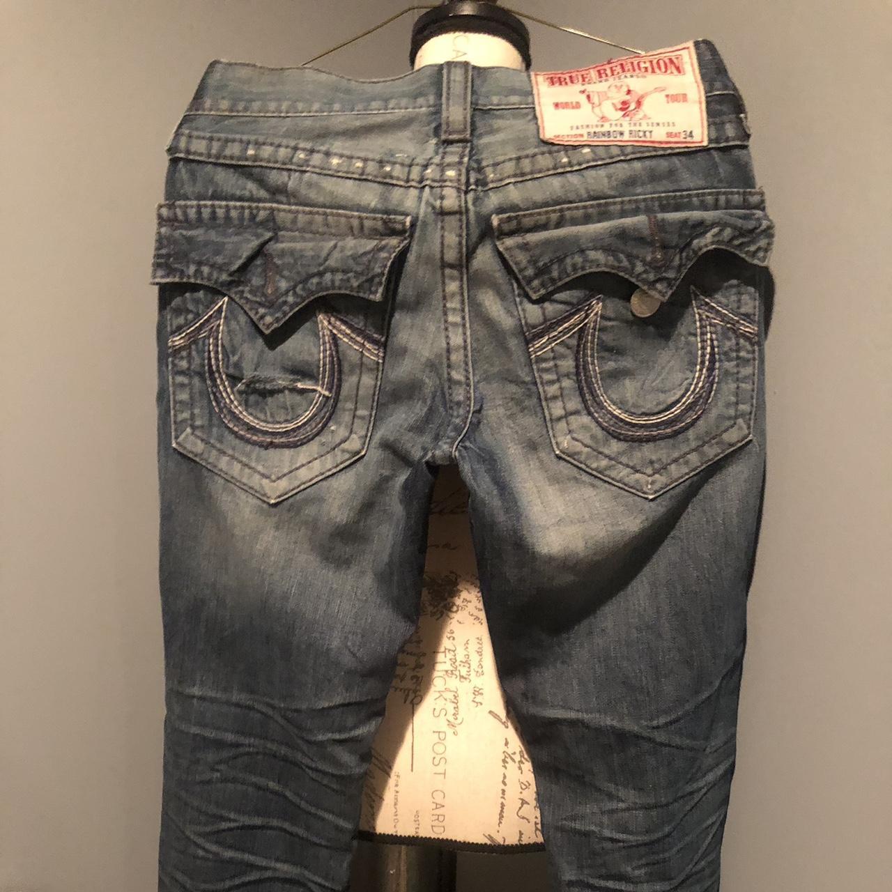 vintage true jeans, worn a few times size 28. men... - Depop