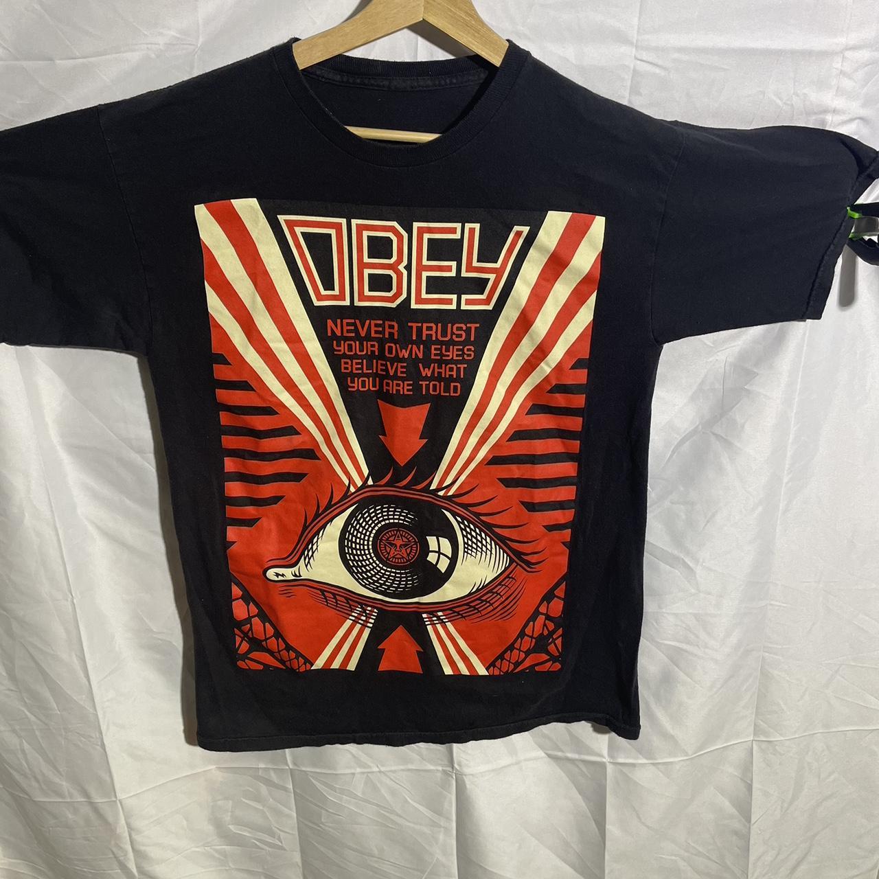 Obey big front print. No tag, measures 21x28. No... - Depop