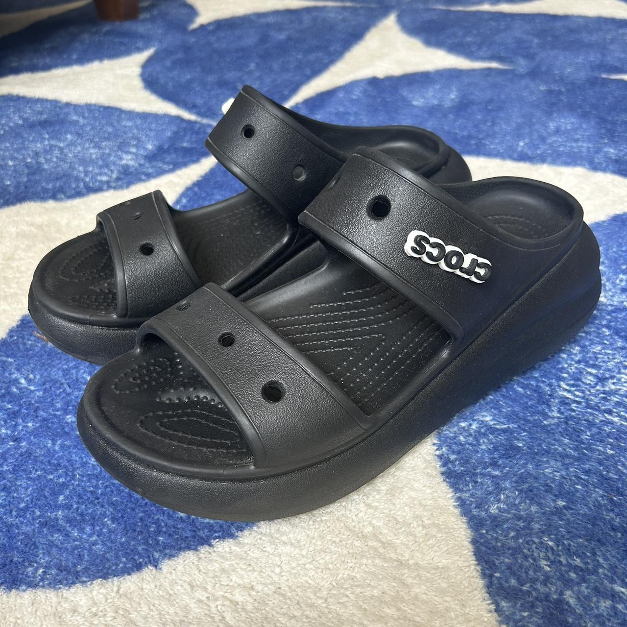 Croc Crush Sandal (Black) Size Women's UK 7 / Men's... - Depop