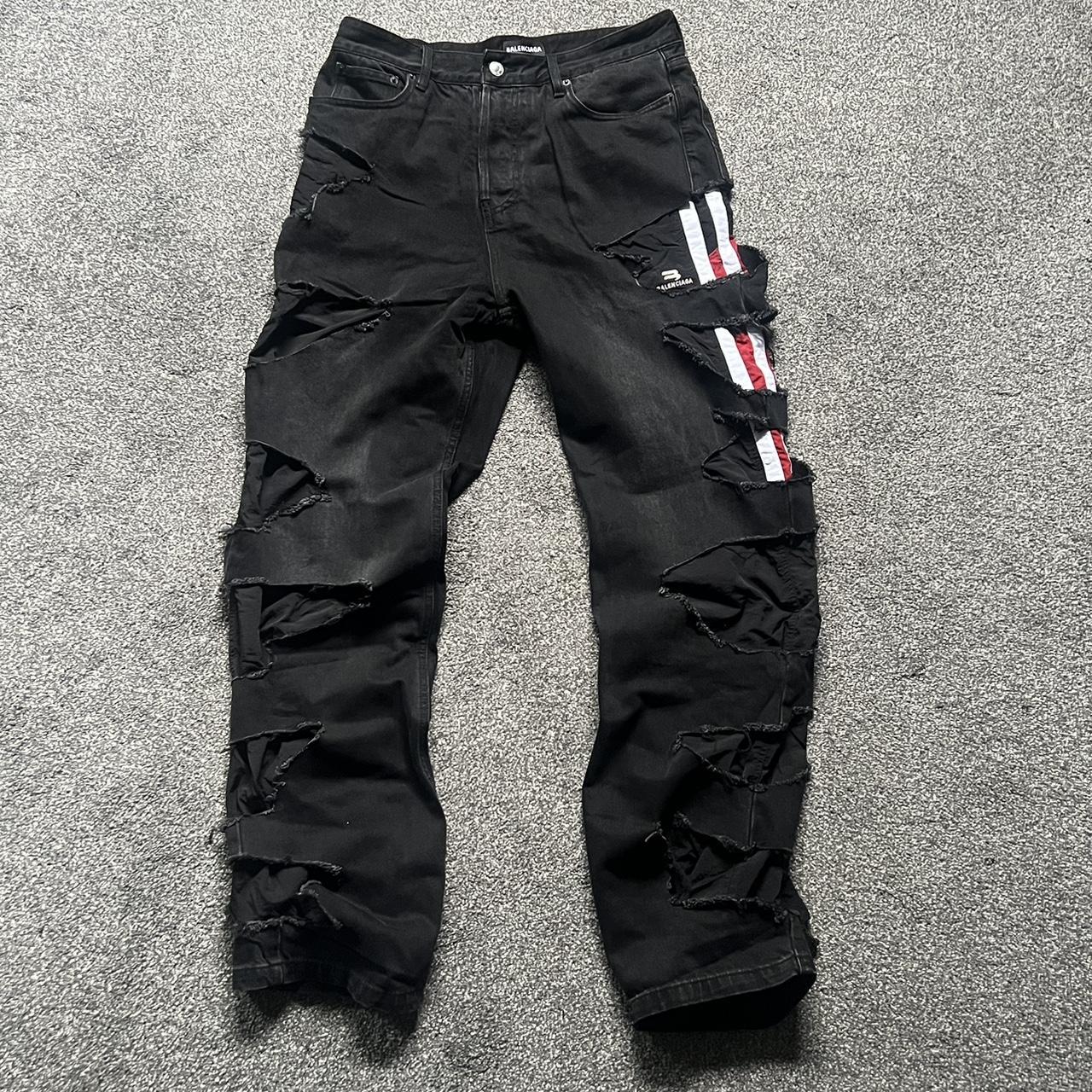 Balenciaga slashed demim Super rare Waist 32 Send... - Depop