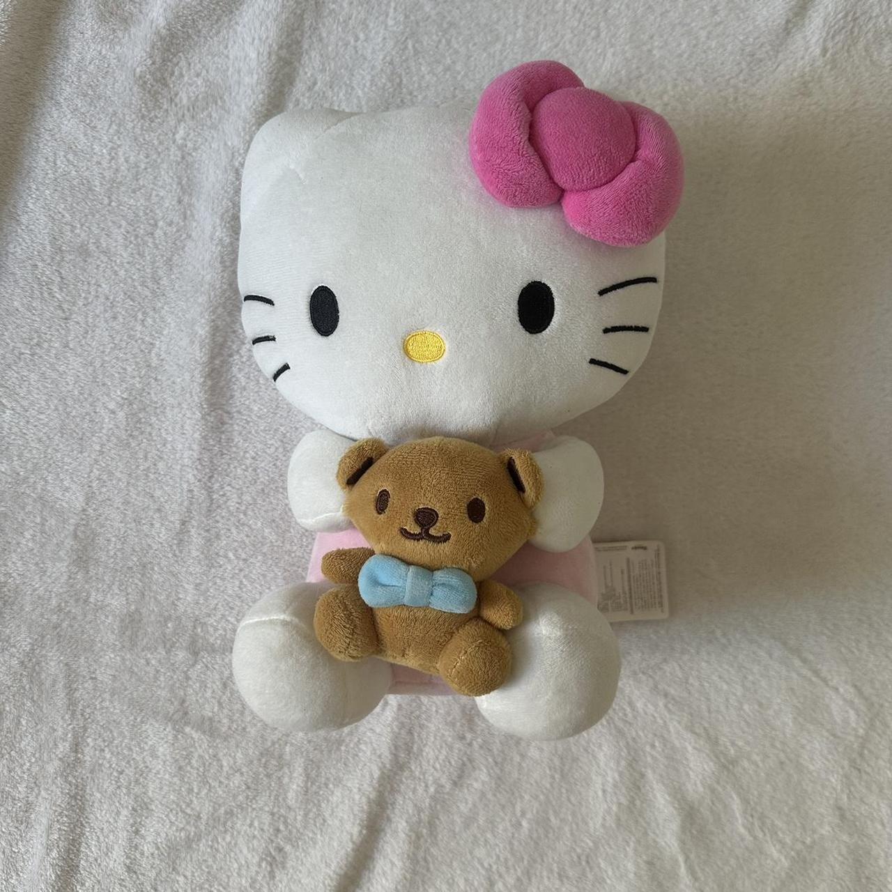 Hello Kitty Plushie Holding a Teddy Bear Licensed... | Depop