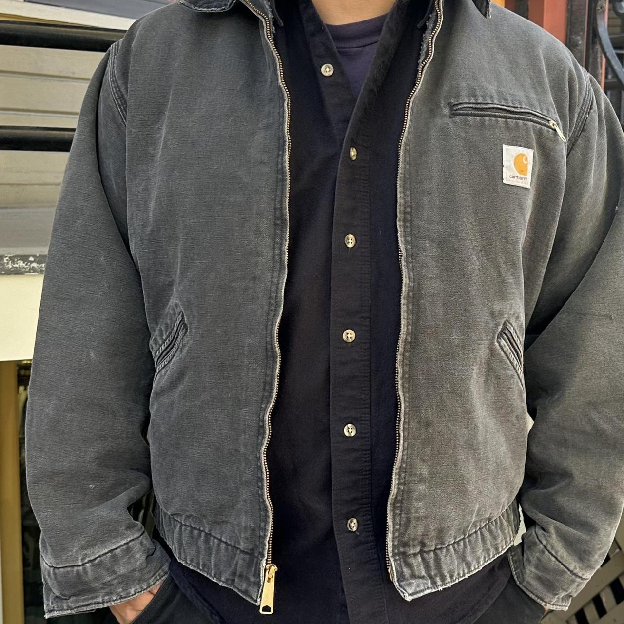 Vintage Carhartt Detroit jacket in a perfect black... - Depop