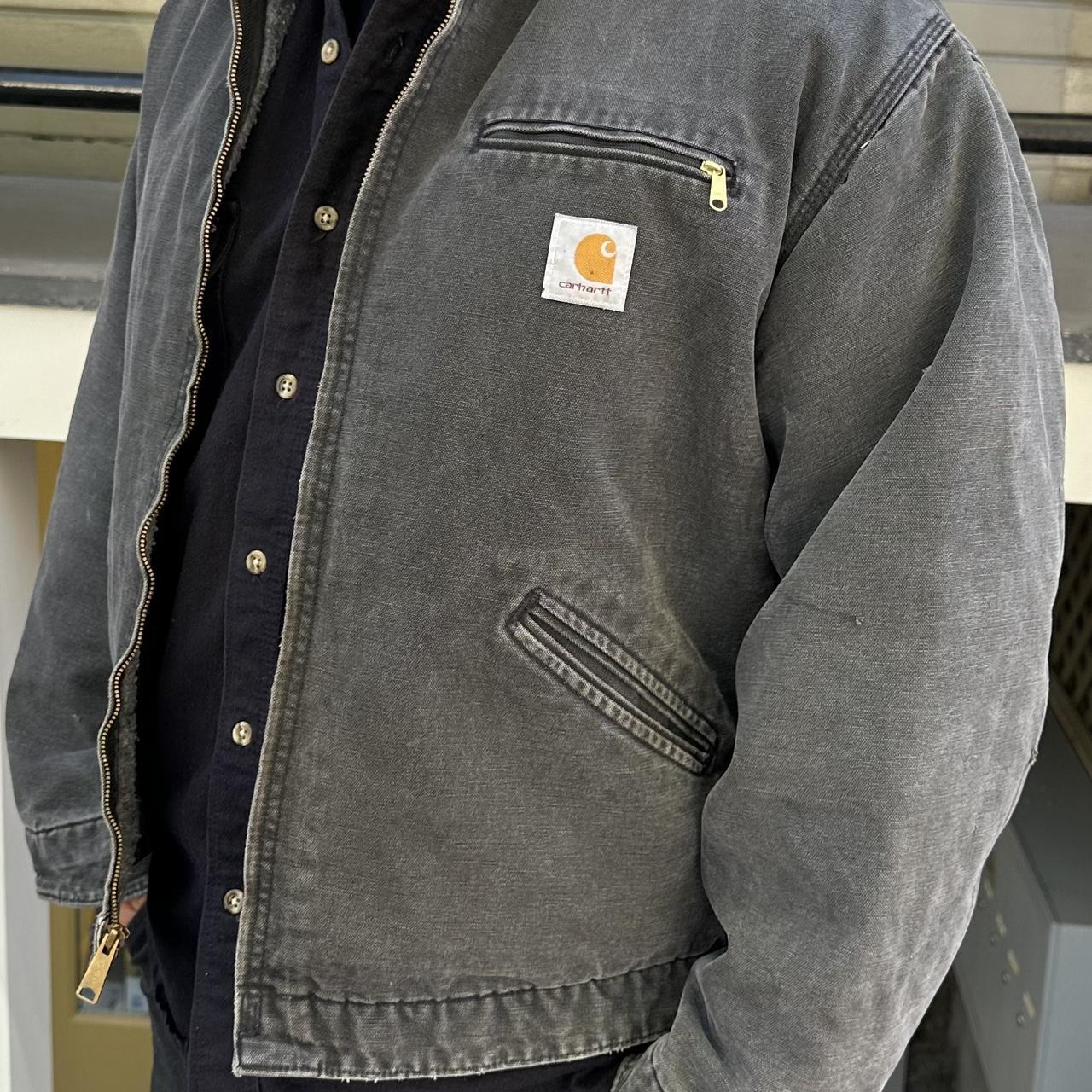 Vintage Carhartt Detroit jacket in a perfect black... - Depop