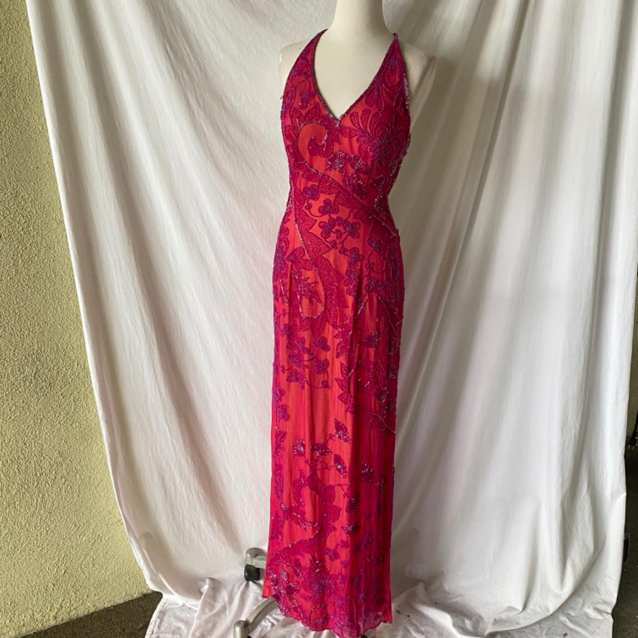 Vintage Cache Silk Beaded Formal Dress size:... - Depop