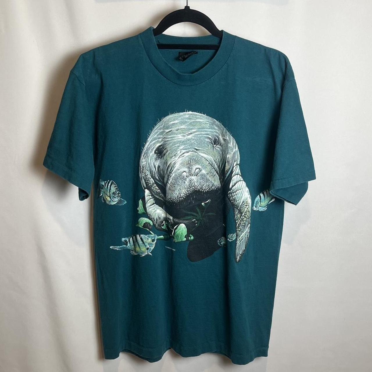 VINTAGE 90s Habitat Manatee T Shirt Single... - Depop