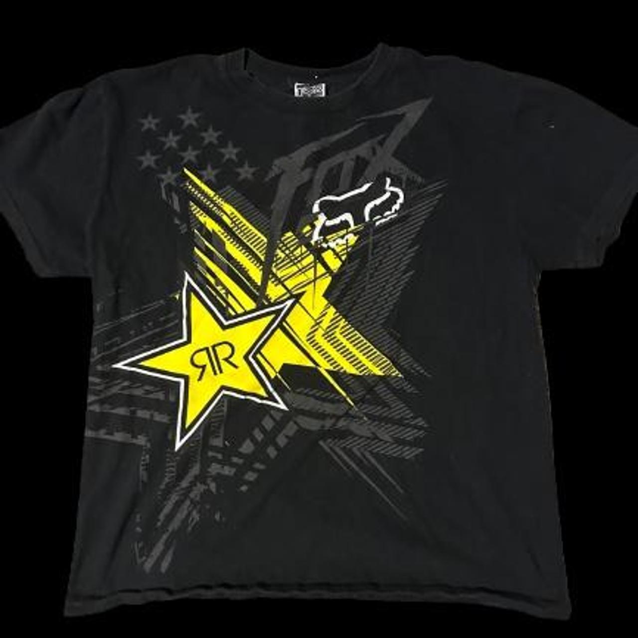 insane fox racing x rockstar energy y2k shirt size... - Depop