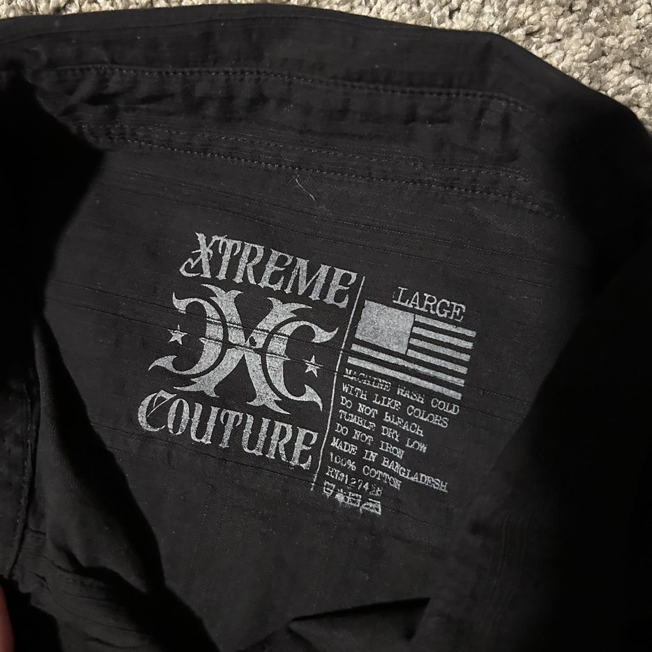 black xtreme couture button up with cool front and... - Depop