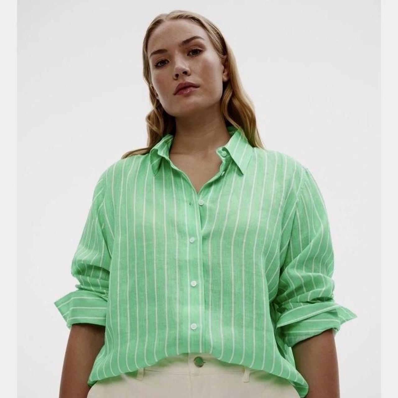 Witchery 100% linen shirt Size 12, runs small Brand new - Depop