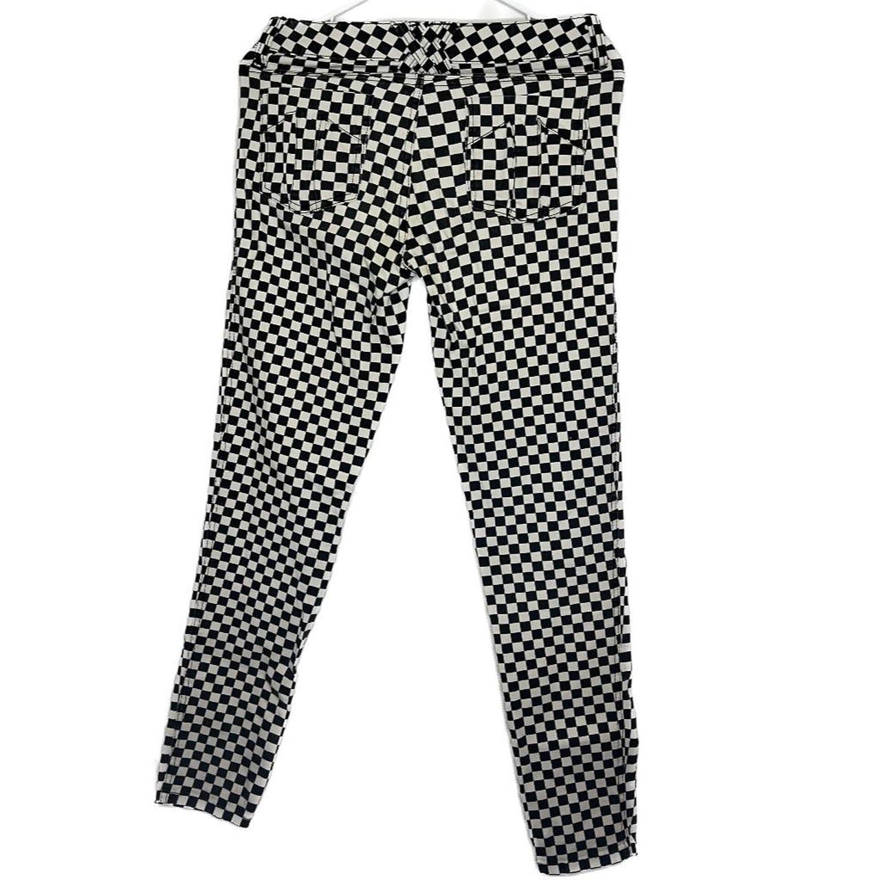 Black and White Checkered Skinny Jeans Super cute,... - Depop
