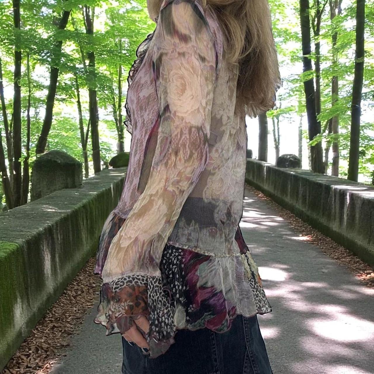 Turn heads in this vintage-inspired mesh top,... | Depop