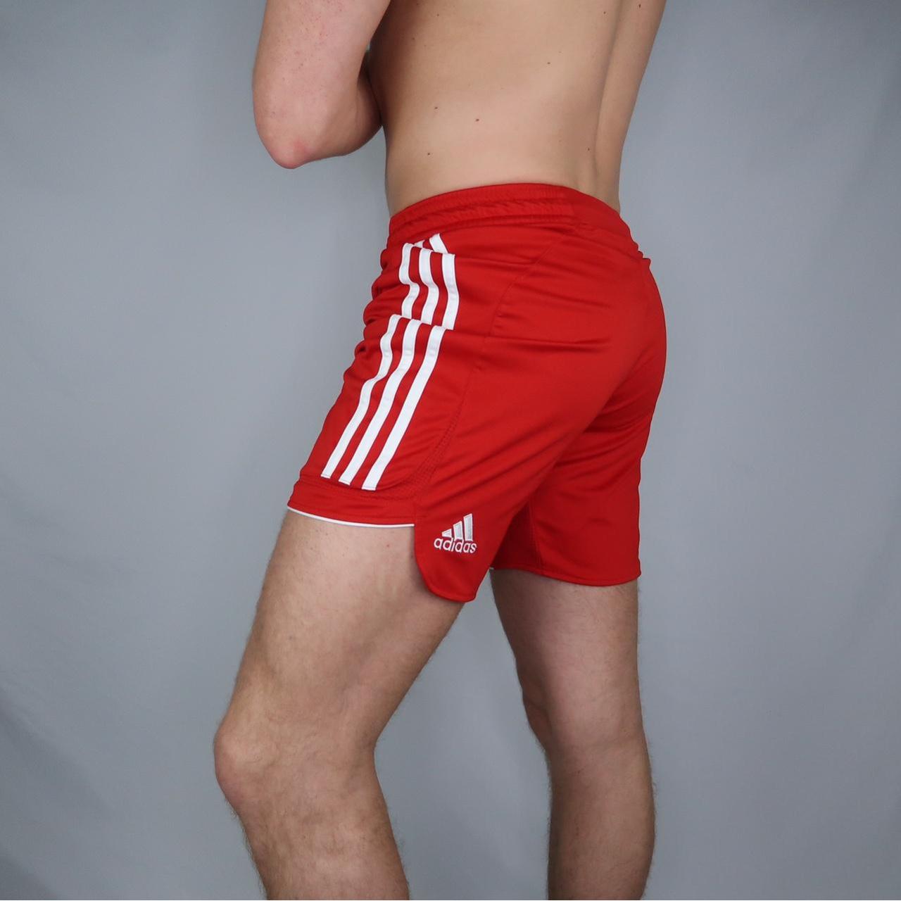 Adidas Men's Red and White Shorts | Depop