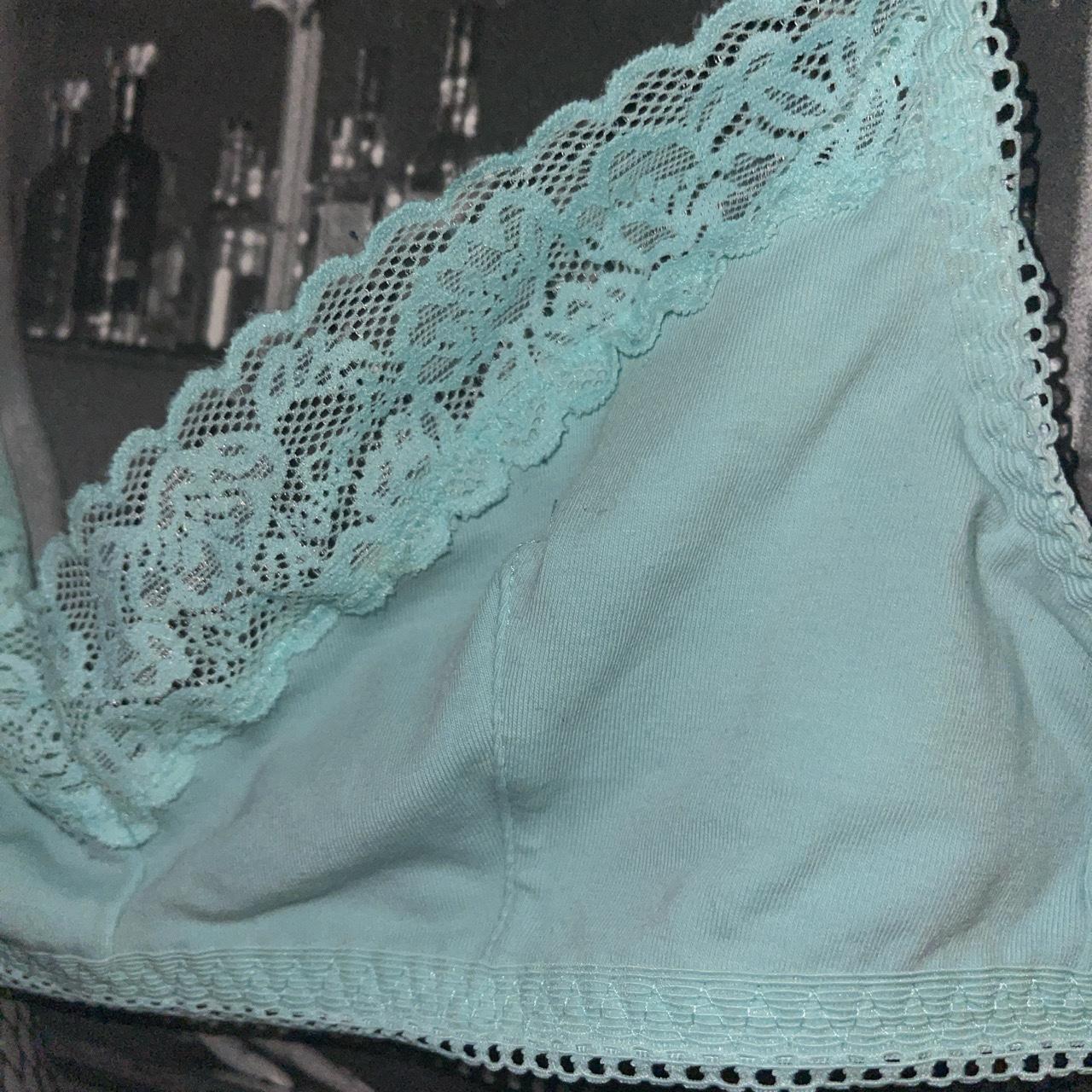 Savage x Fenty light blue bralette with lace on the... - Depop