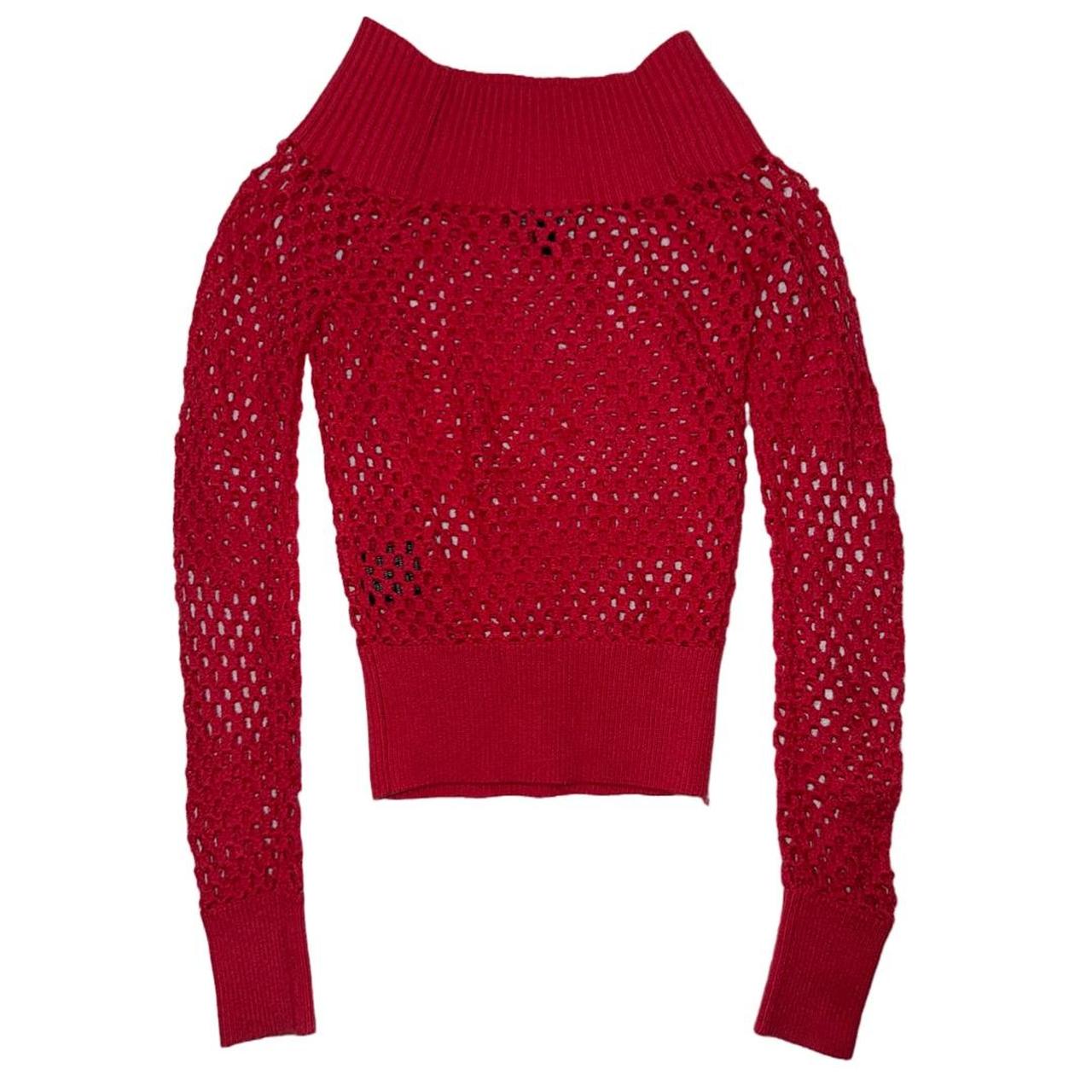 red bebe crochet/knit sweater - size: small - in... - Depop