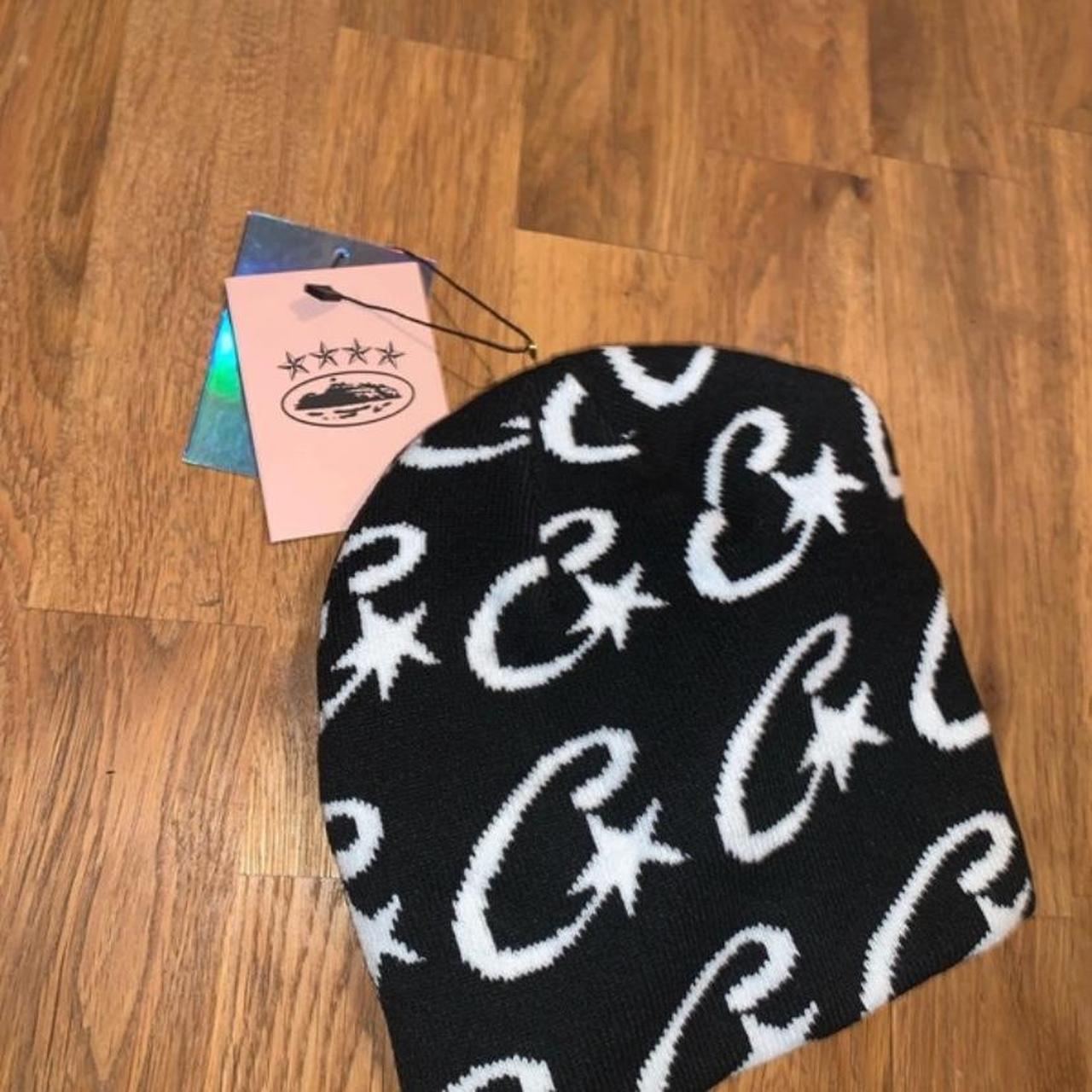 Black Corteiz Beanie With White Logo Depop
