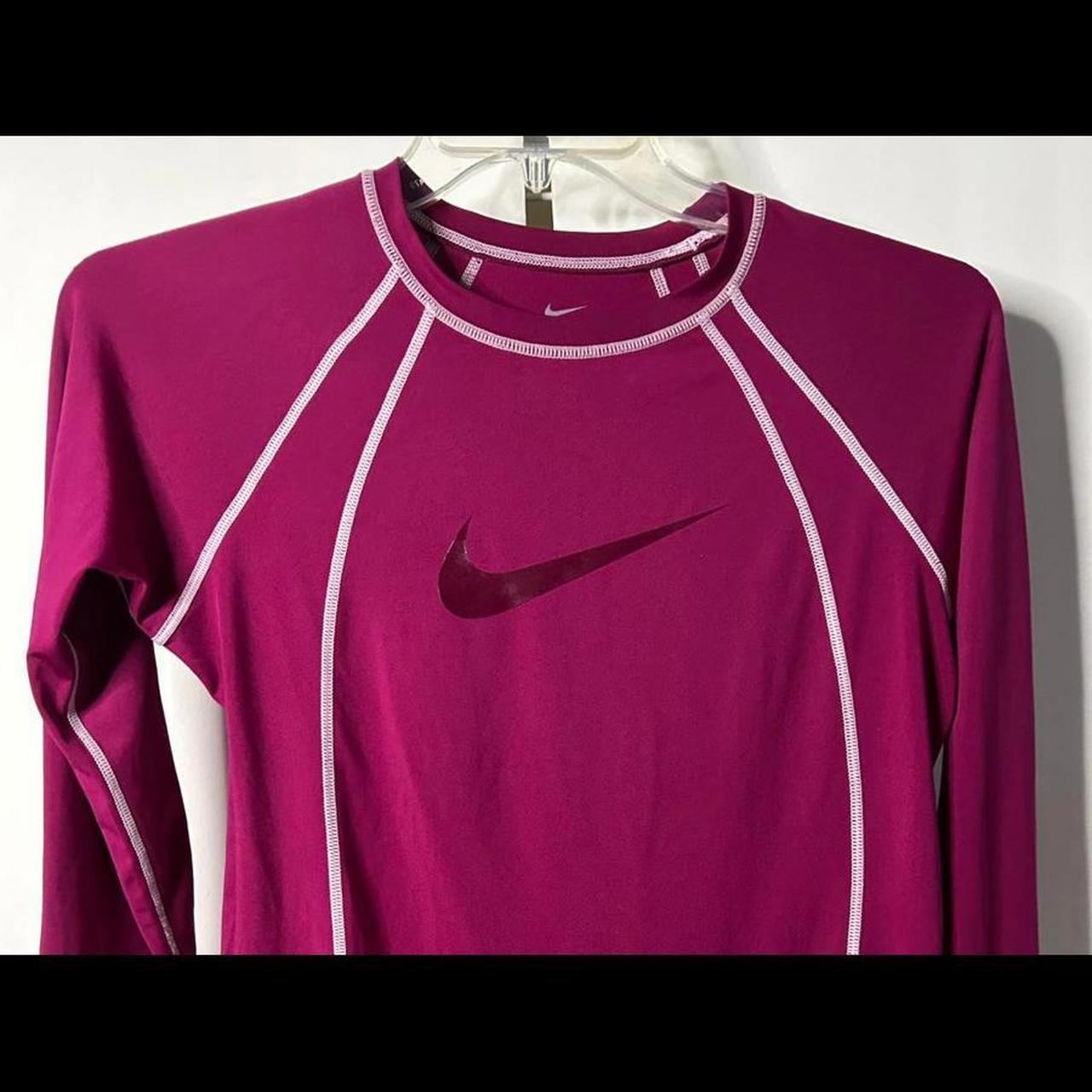Nike Long Sleeve Shirt Womens Size Med Fuchsia... - Depop