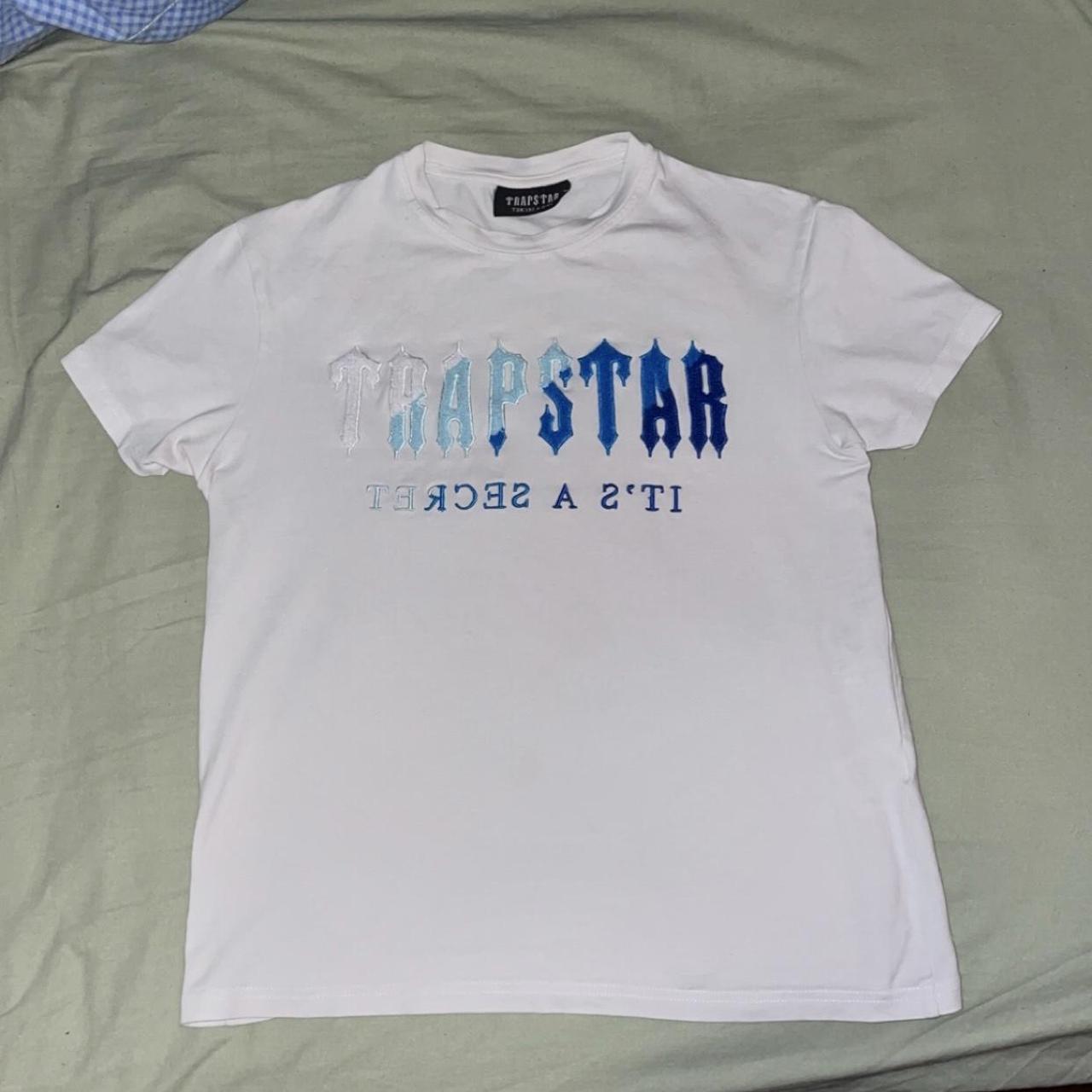Trapstar Chenille Decoded White T-Shirt Worn twice.... - Depop