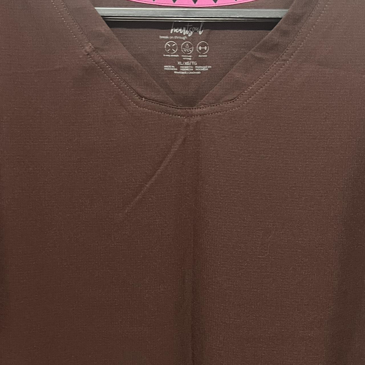 Heartsoul Chocolate Brown Scrub Top Sz XL... - Depop