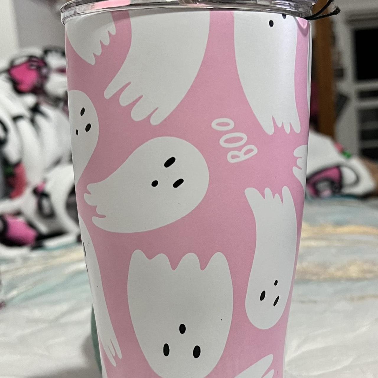 Viral Pink Ghost Stainless Tumbler New - Depop