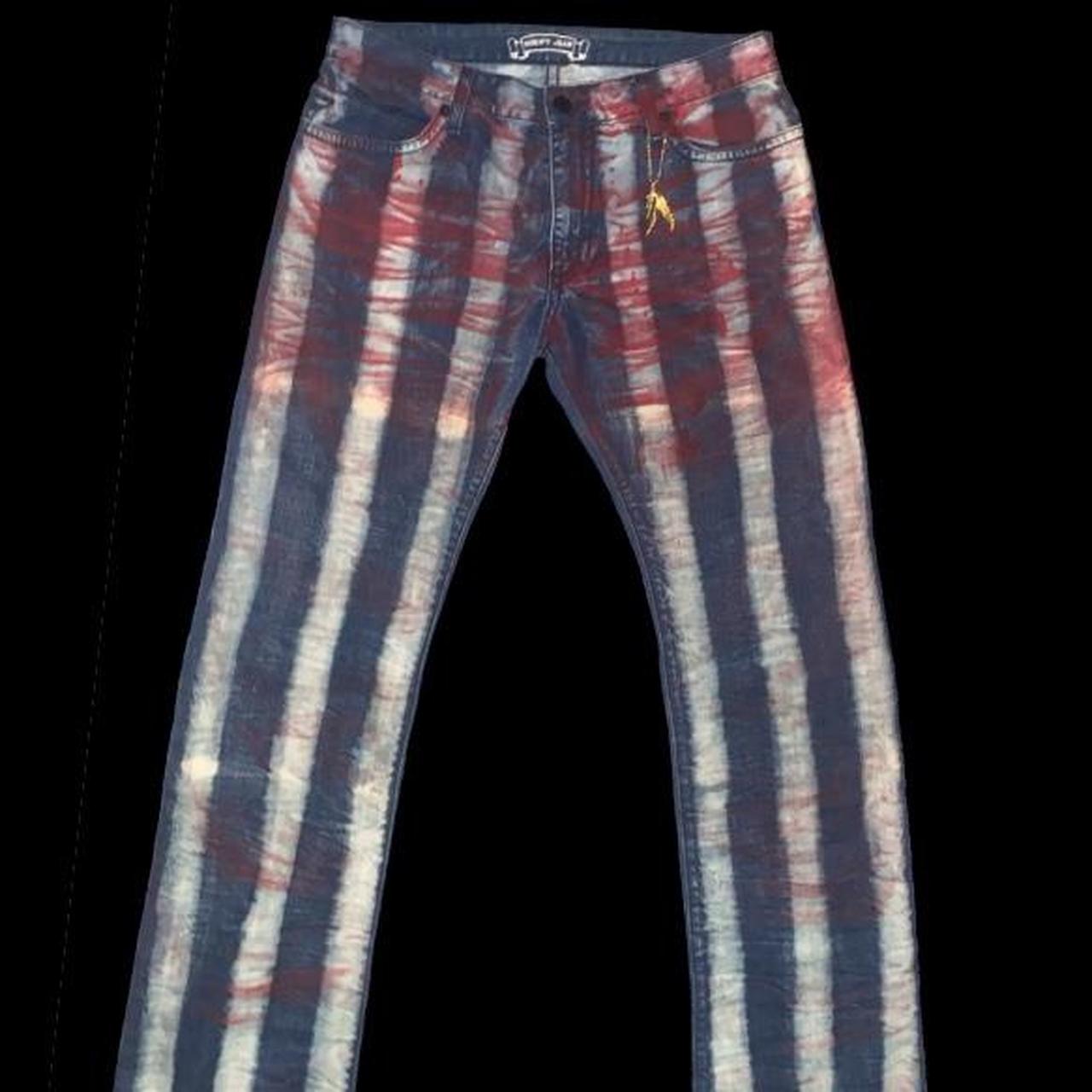 prisoner robin jeans nice blood print no flaws comes... - Depop