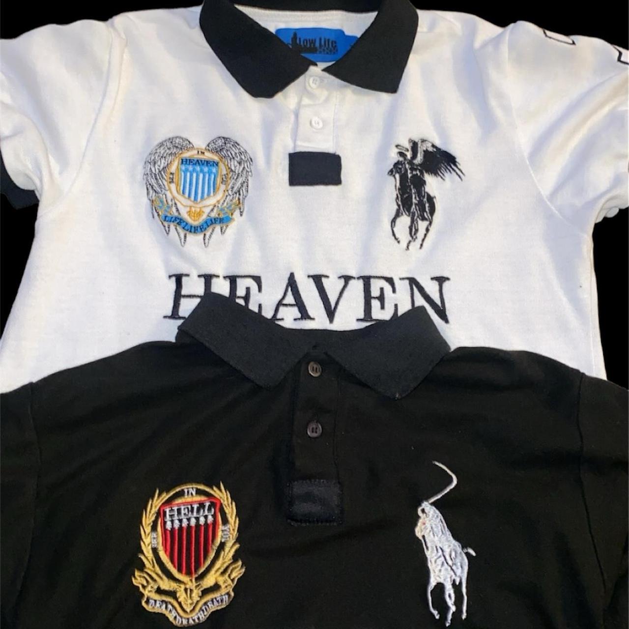 Heaven and Hell lowlife polo BOTH POLOS ARE... - Depop