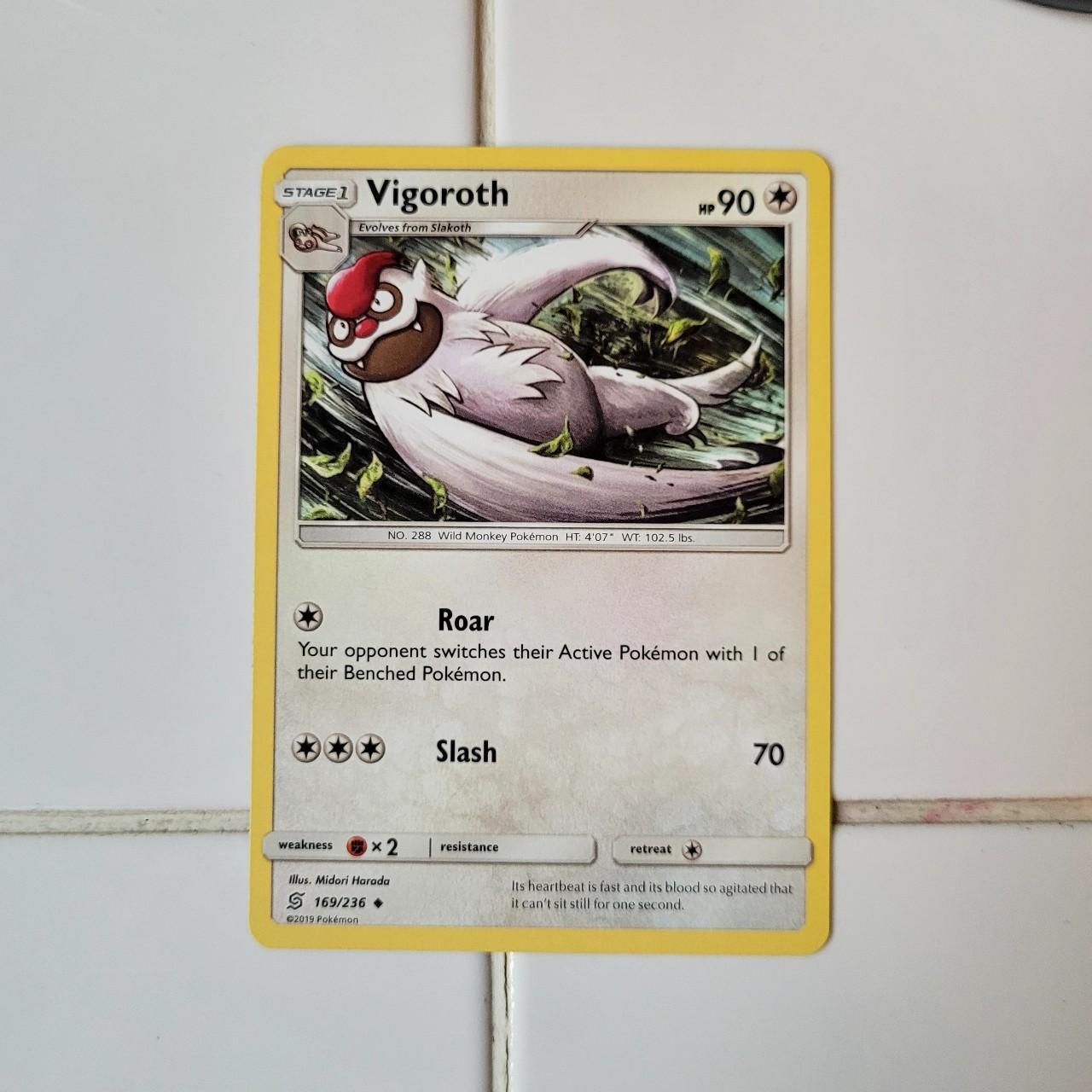 Stage 1 Vigoroth Pokémon trading card.2019. Type:... - Depop