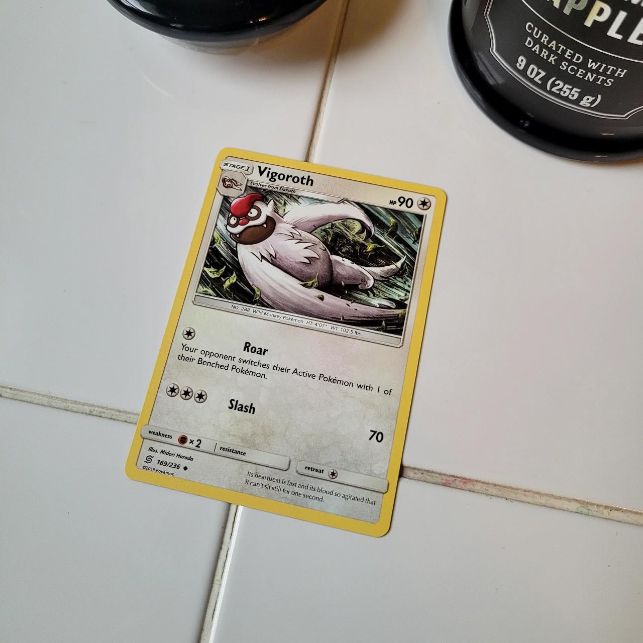 Stage 1 Vigoroth Pokémon trading card.2019. Type:... - Depop