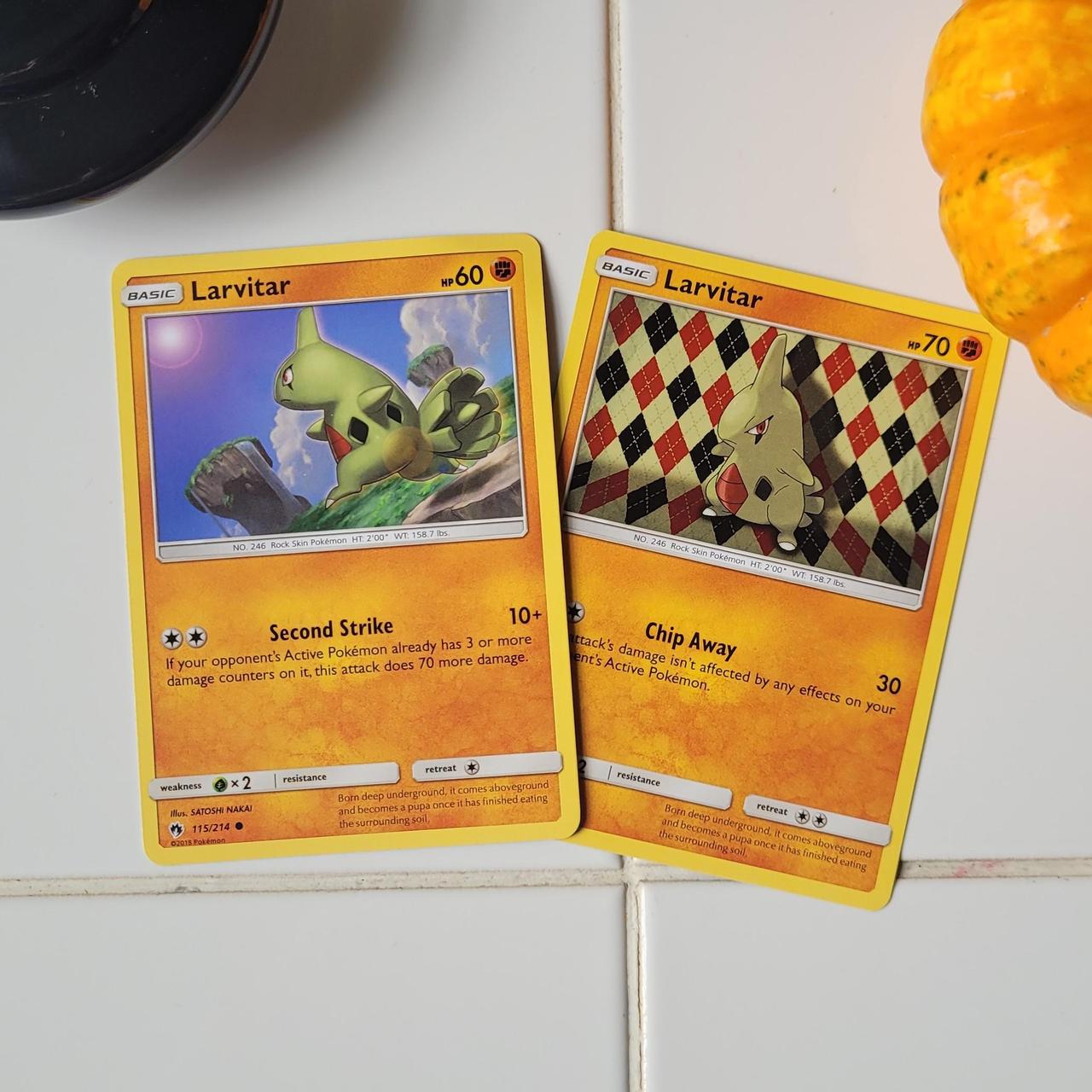 Basic Larvitar trading Pokémon card... - Depop