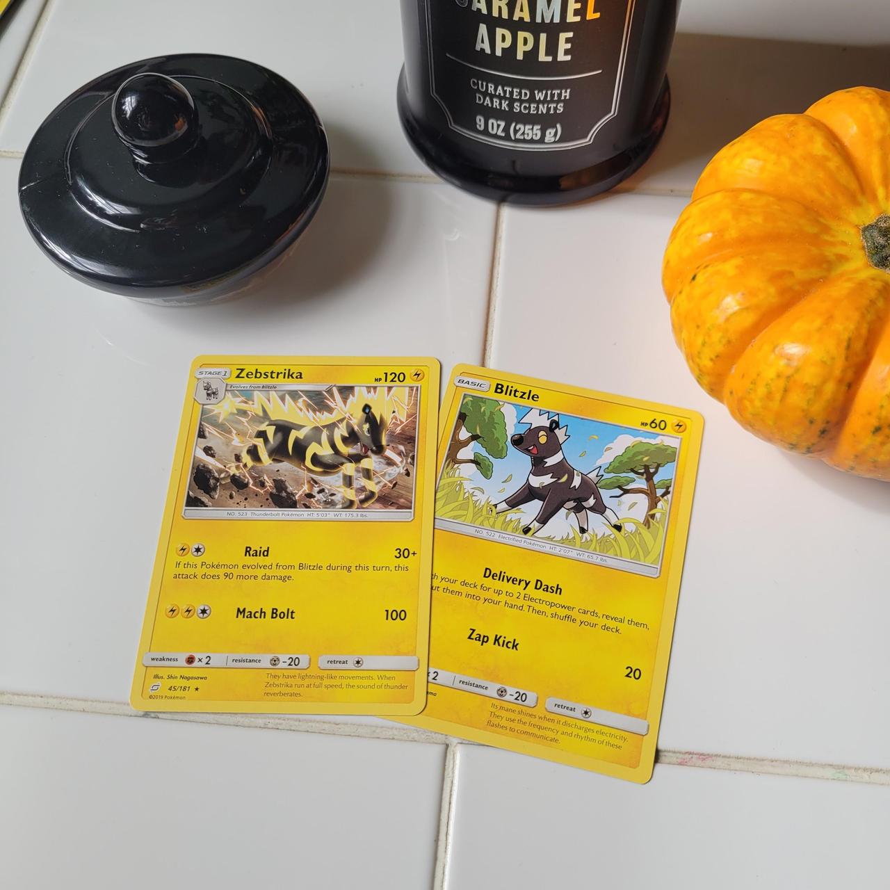 Basic Blitzle and Stage 1 Zebstrika trading Pokémon... - Depop