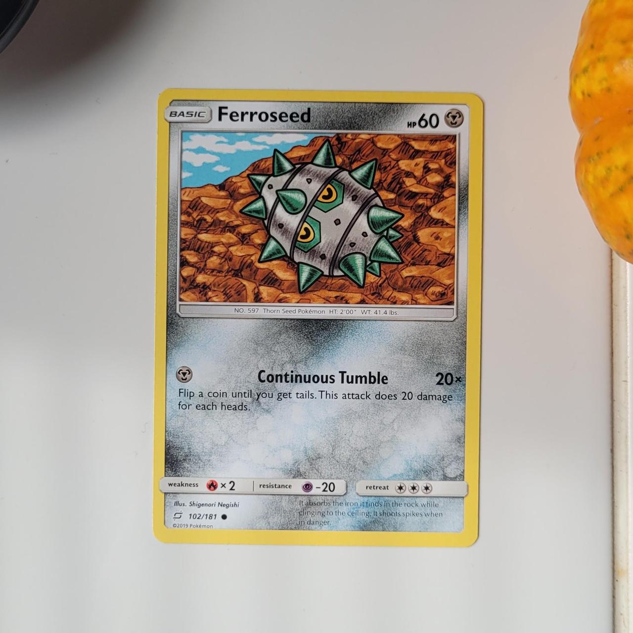 Basic Ferroseed trading Pokémon card 2019. Type:... - Depop
