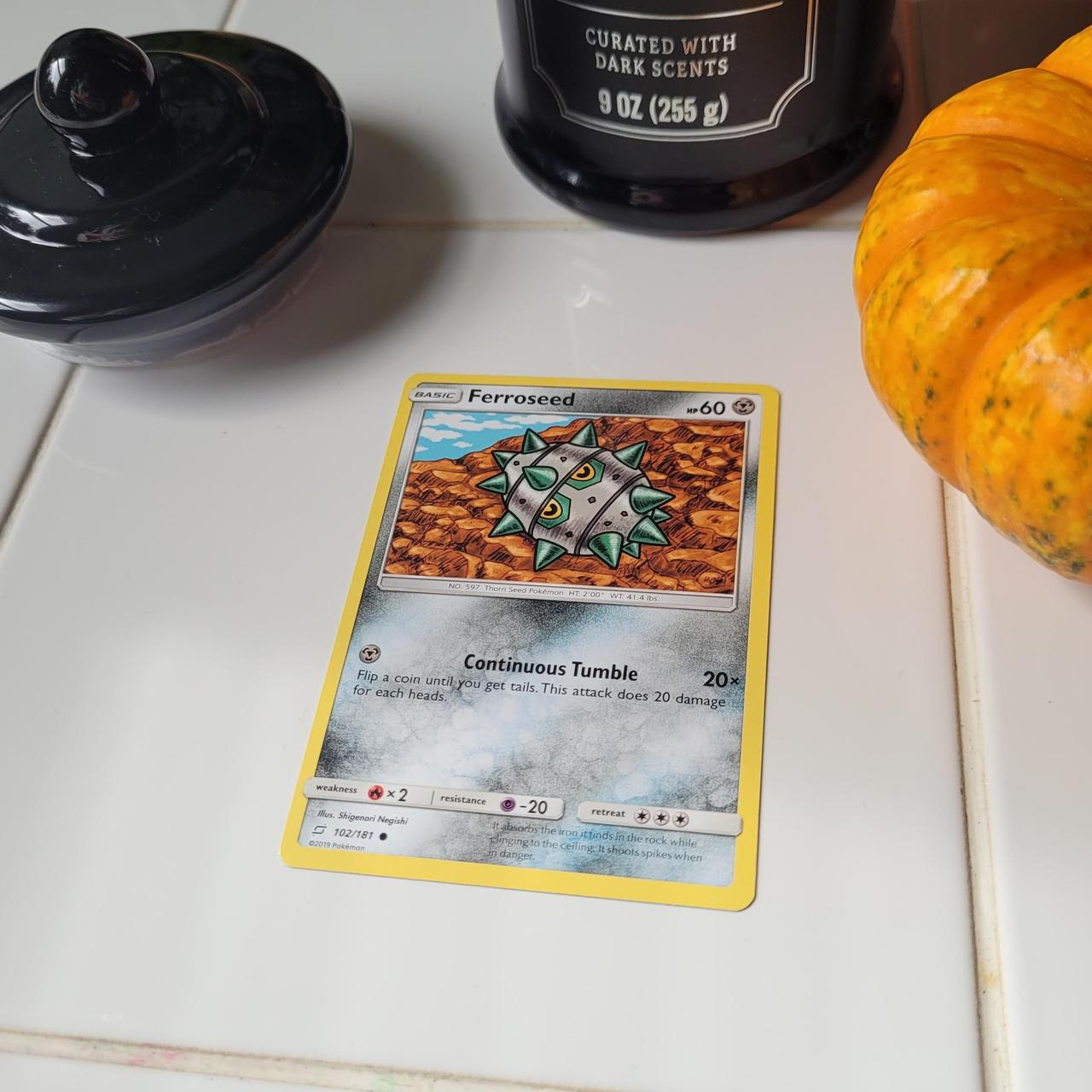 Basic Ferroseed trading Pokémon card 2019. Type:... - Depop